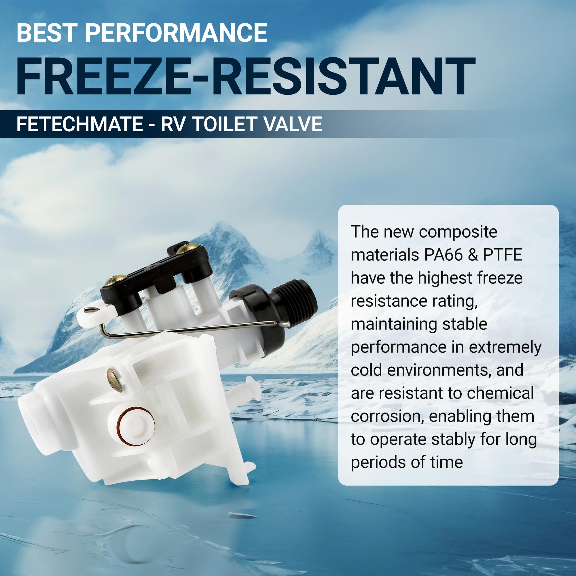 Snapklik.com : 31705 31688 RV Toilet Water Valve Kit Freeze-resistant ...