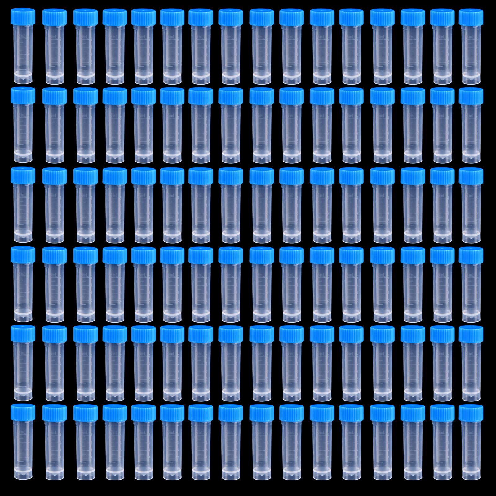 Amazon.com: 100Pcs 5ml Blue Lab Plastic Frost Test Tubes Vial Seal Cap ...