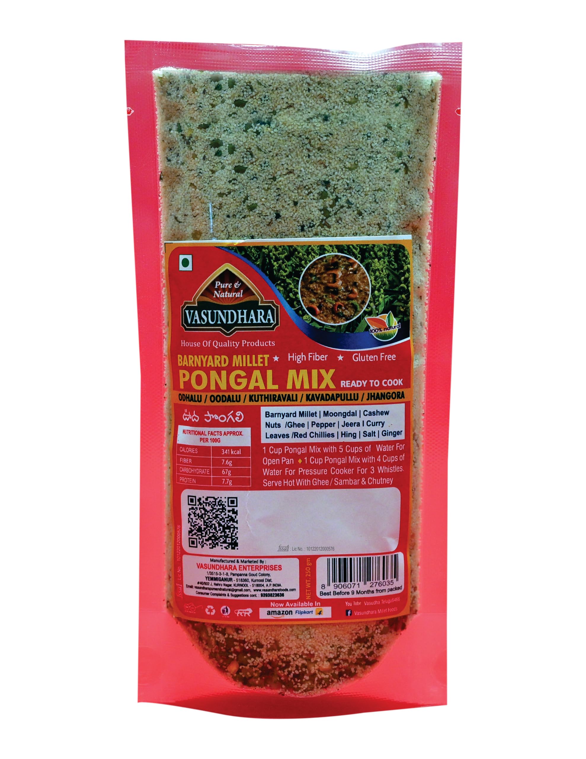 VASUNDHARA Barnyard Millet Pongal Mix | Barnyard Millet Pongal Mix ...