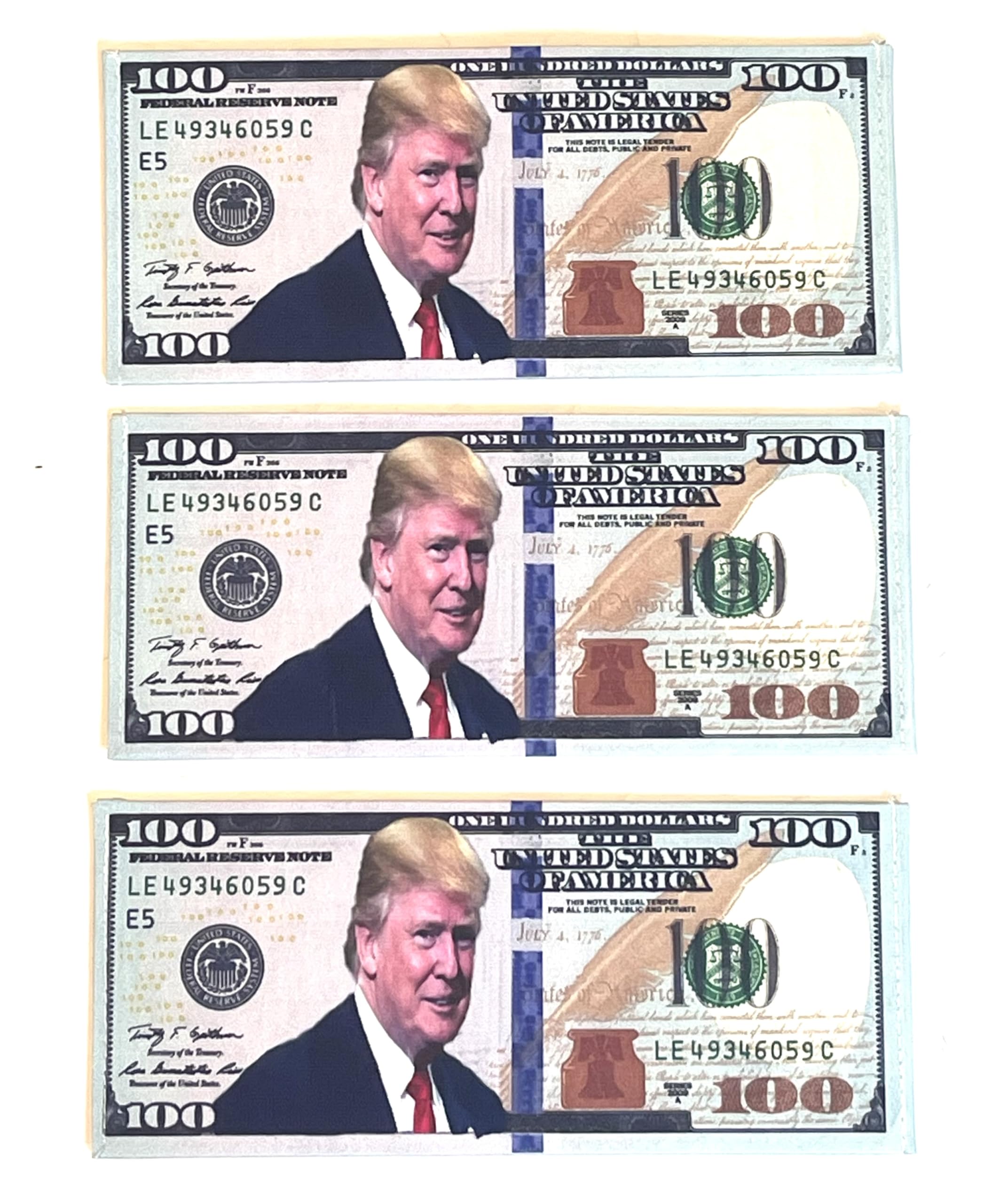Amazon.com: Novelty Trump $ 100 Wallet 3 Pcs Pack : Clothing, Shoes ...