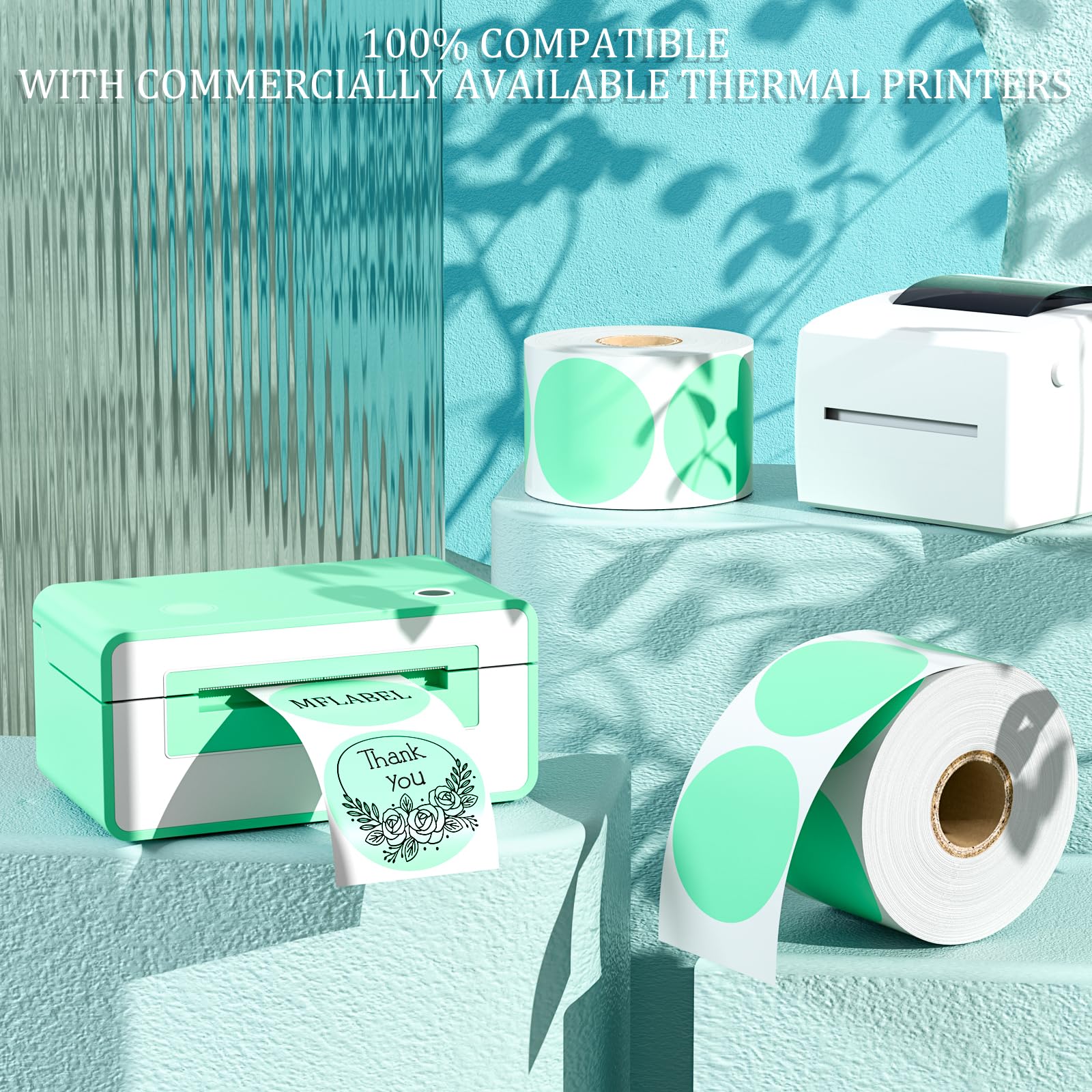 Snapklik.com : MFLABEL 750-Pack Green Round Labels