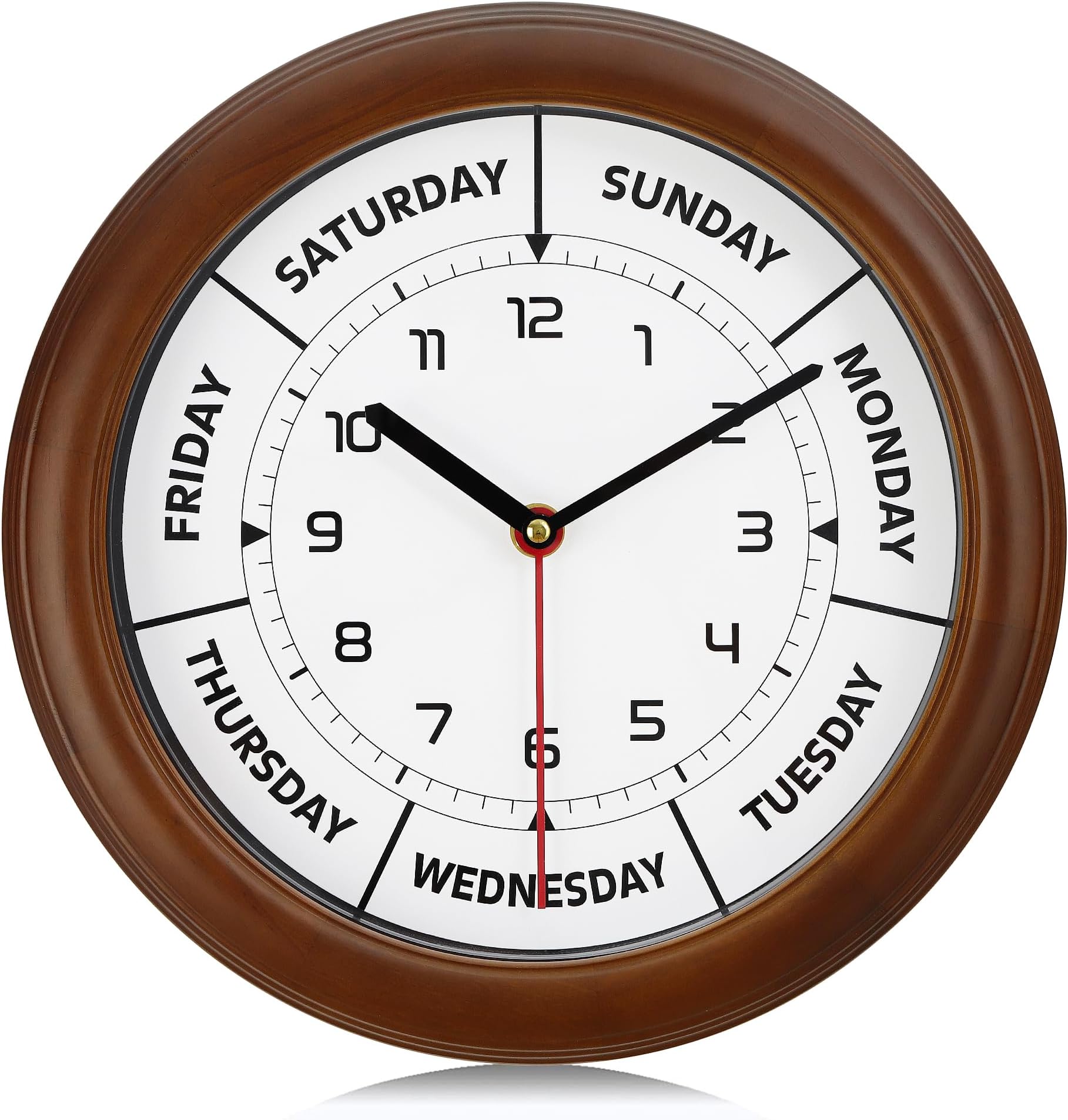 Amazon.com: Mwfus Day of The Week Clock with Time of Day Combination ...