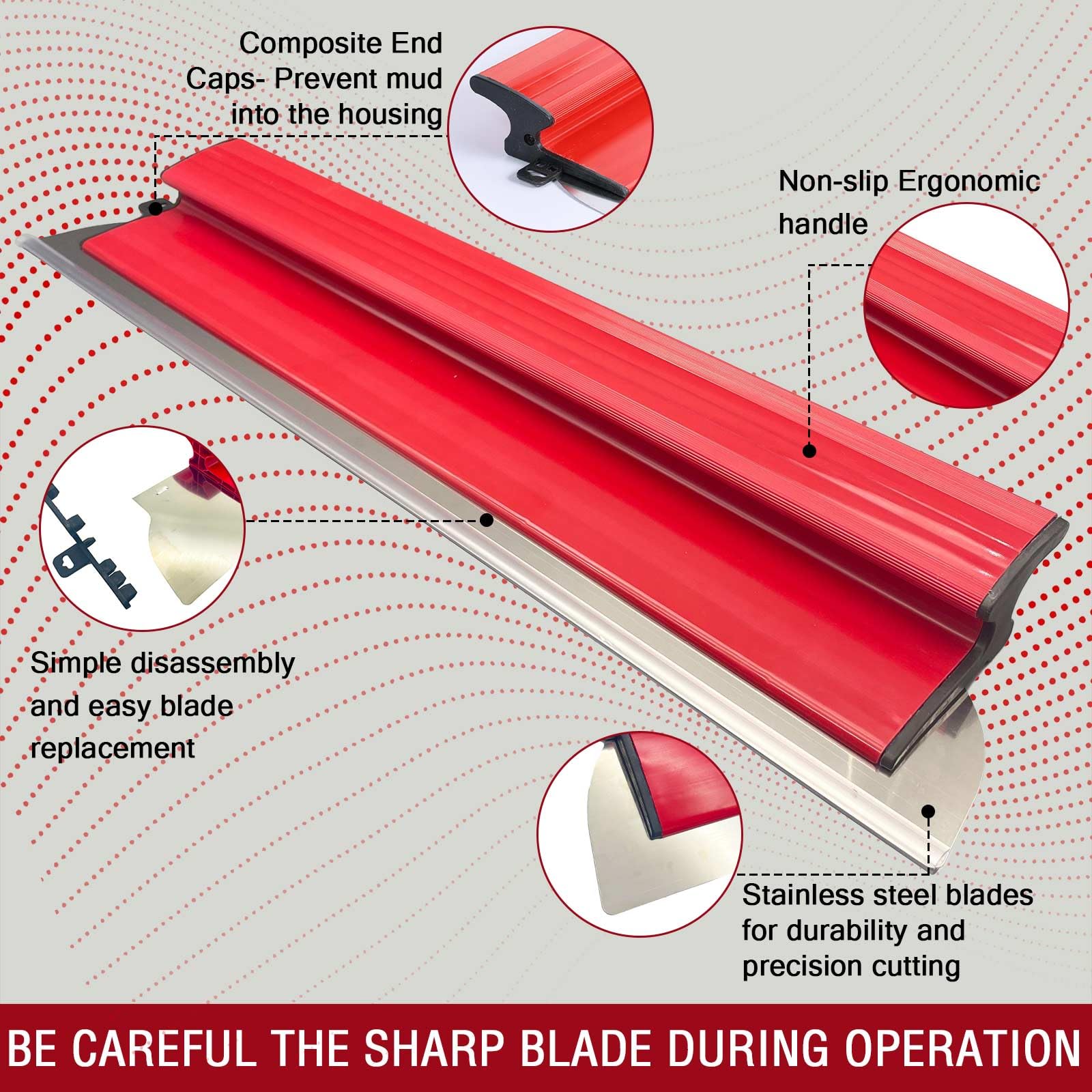 Drywall Skimming Blade 32 Inch, Smooth Finish, Precision 0.5mm European ...