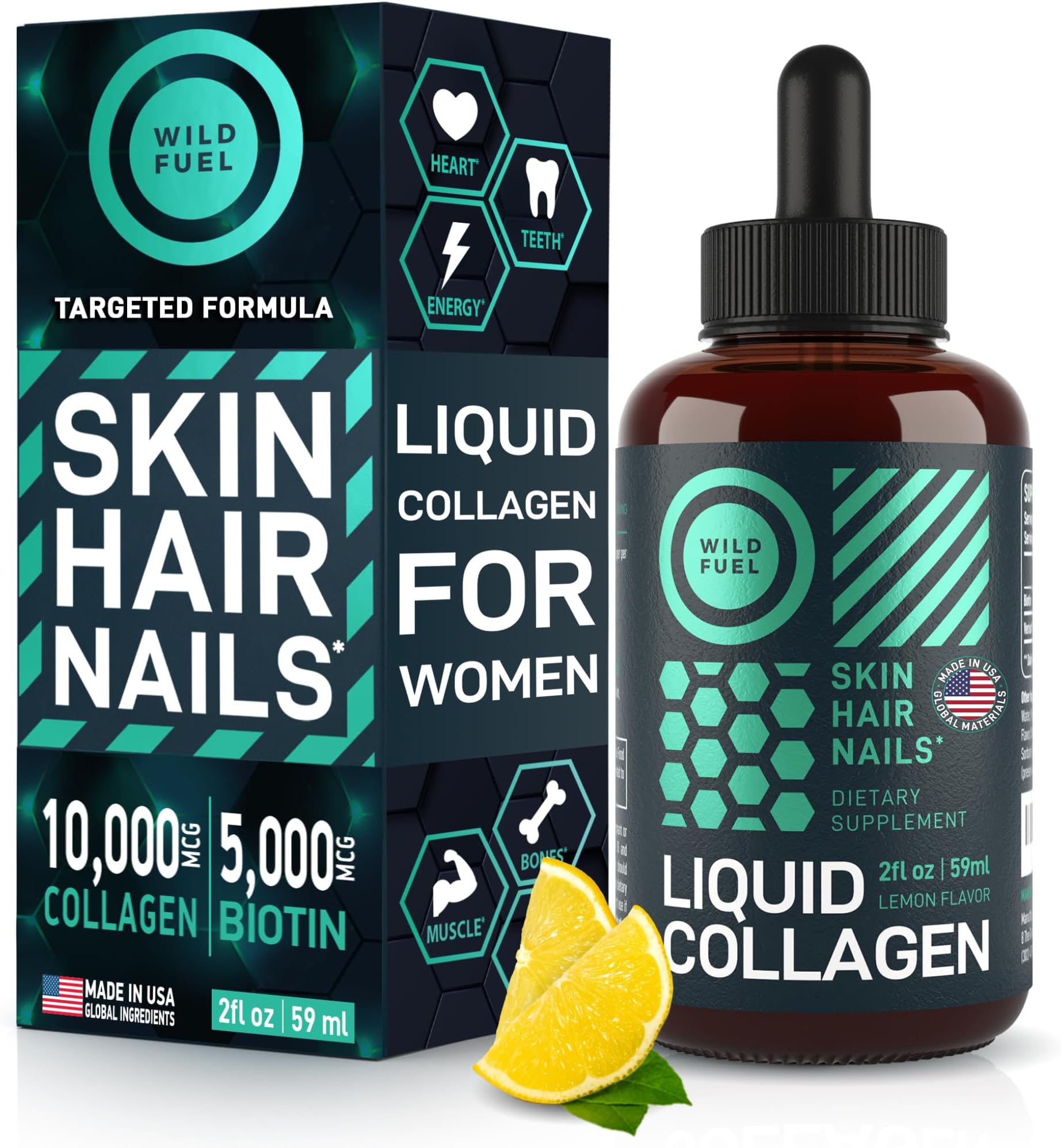 Amazon.com: Zena Liquid Collagen 30 FL Oz for Women & Men, Collagen ...