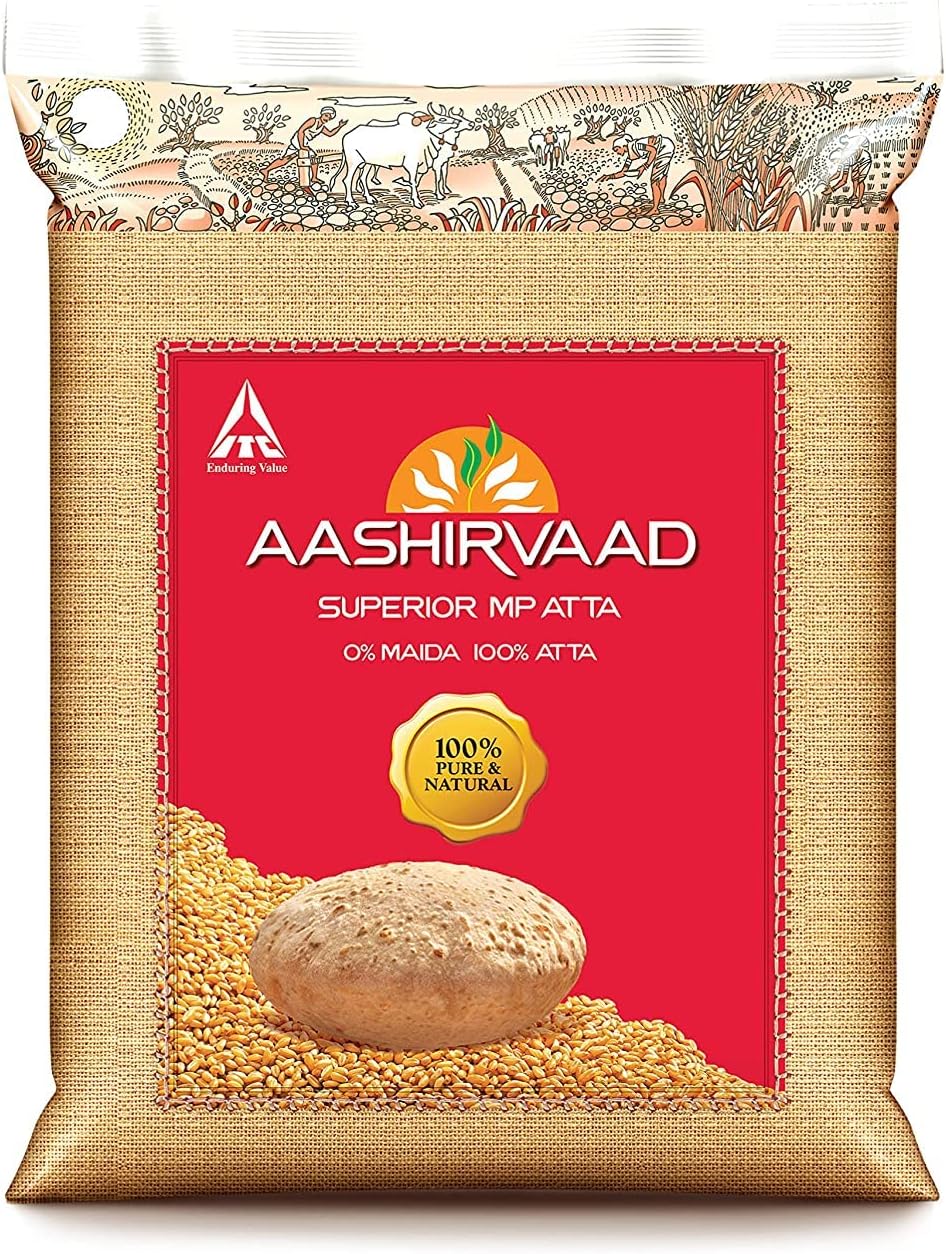 Amazon.com : Aashirvaad Whole Wheat Flour (Atta) - 11 Lbs : Grocery ...