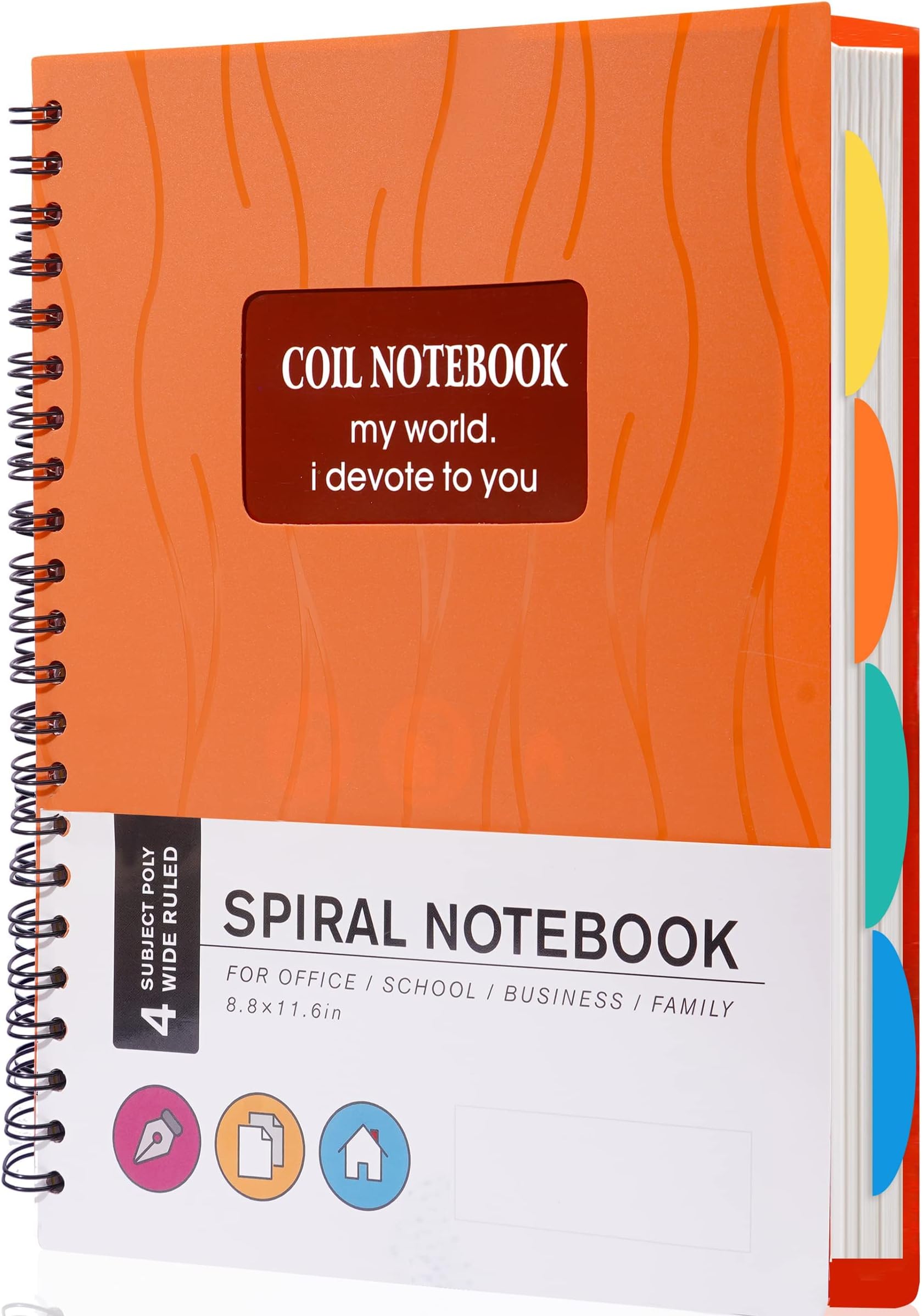 Amazon.com : CAGIE Spiral Notebook 8.5 x 11 with Dividers 5 Subject ...