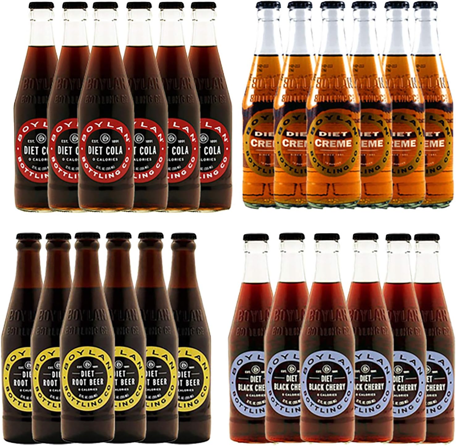 Amazon.com : Boylan - Regular Soda Variety Pack - 12 oz (24 Glass ...