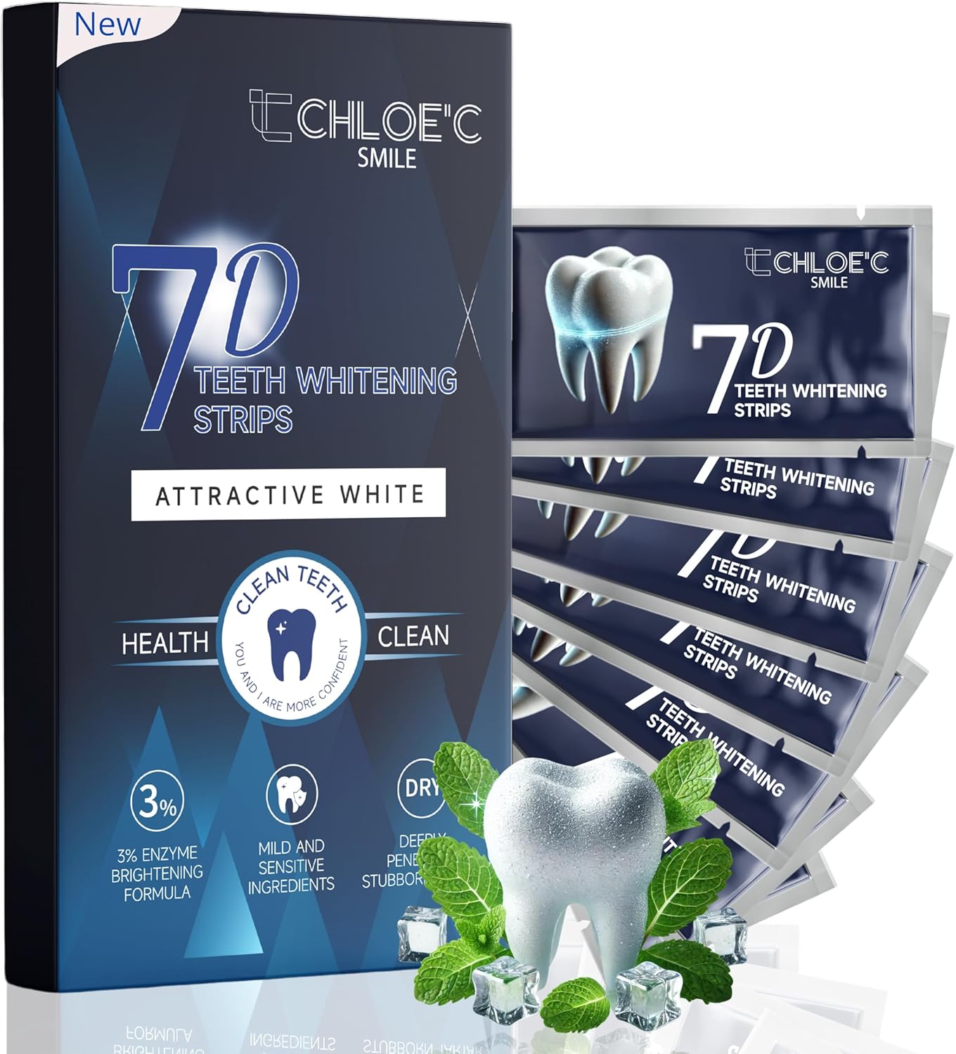 Amazon.com: Chloe’C Teeth Whitening Strips | 7 Mint-Flavored Treatments ...
