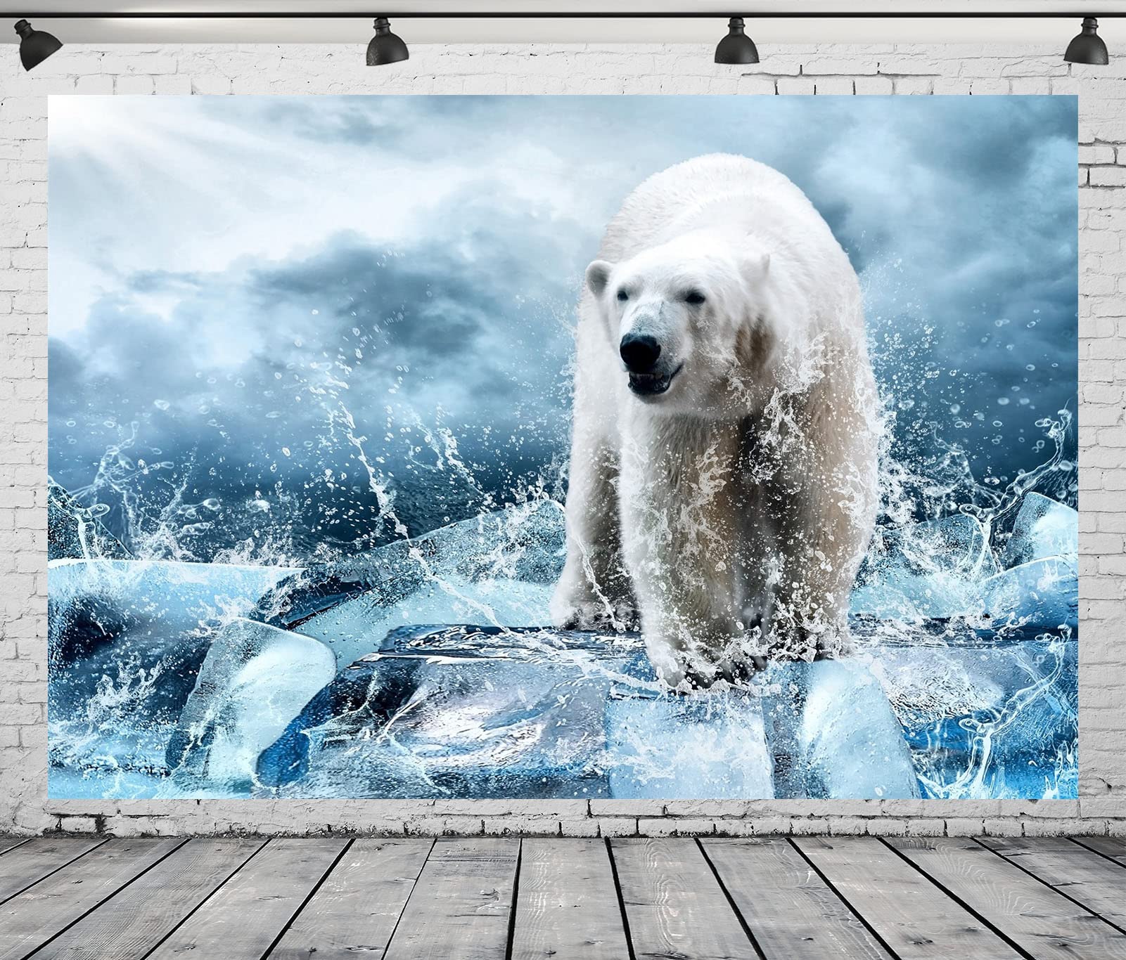 Amazon.com : CORFOTO 7x5ft Fabric Polar Bear Photography Backdrop ...