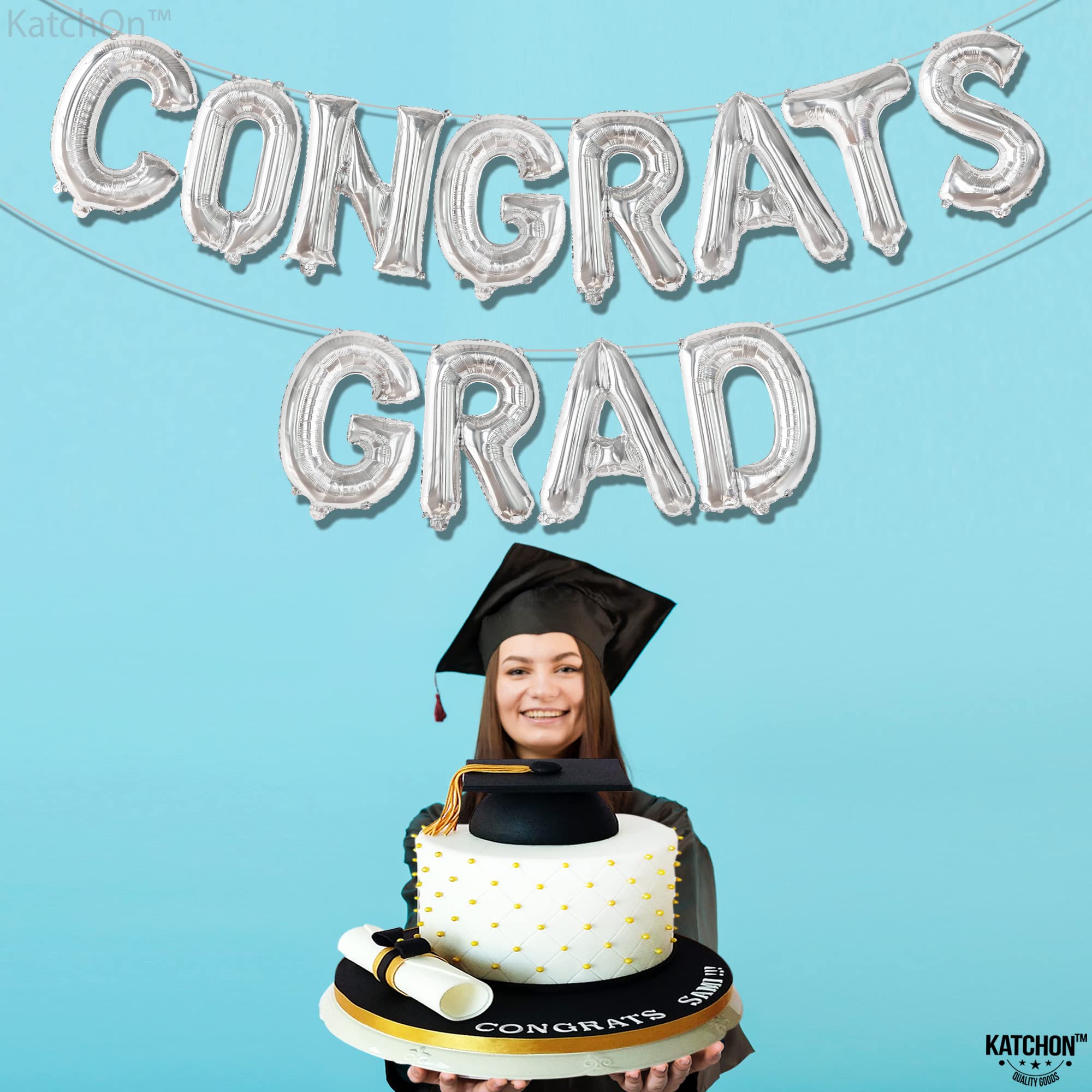 Snapklik.com : Silver Congrats Grad Balloons, 16 Inch Foil Congrats ...