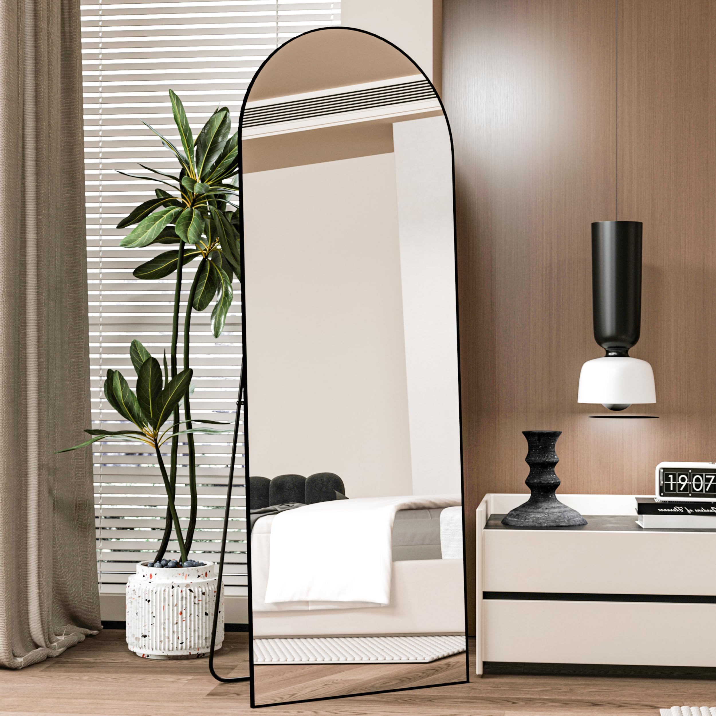 BEAUTYPEAK Miroir sur pied - Cadre minimaliste - 142 x 52 cm - Miroir ...