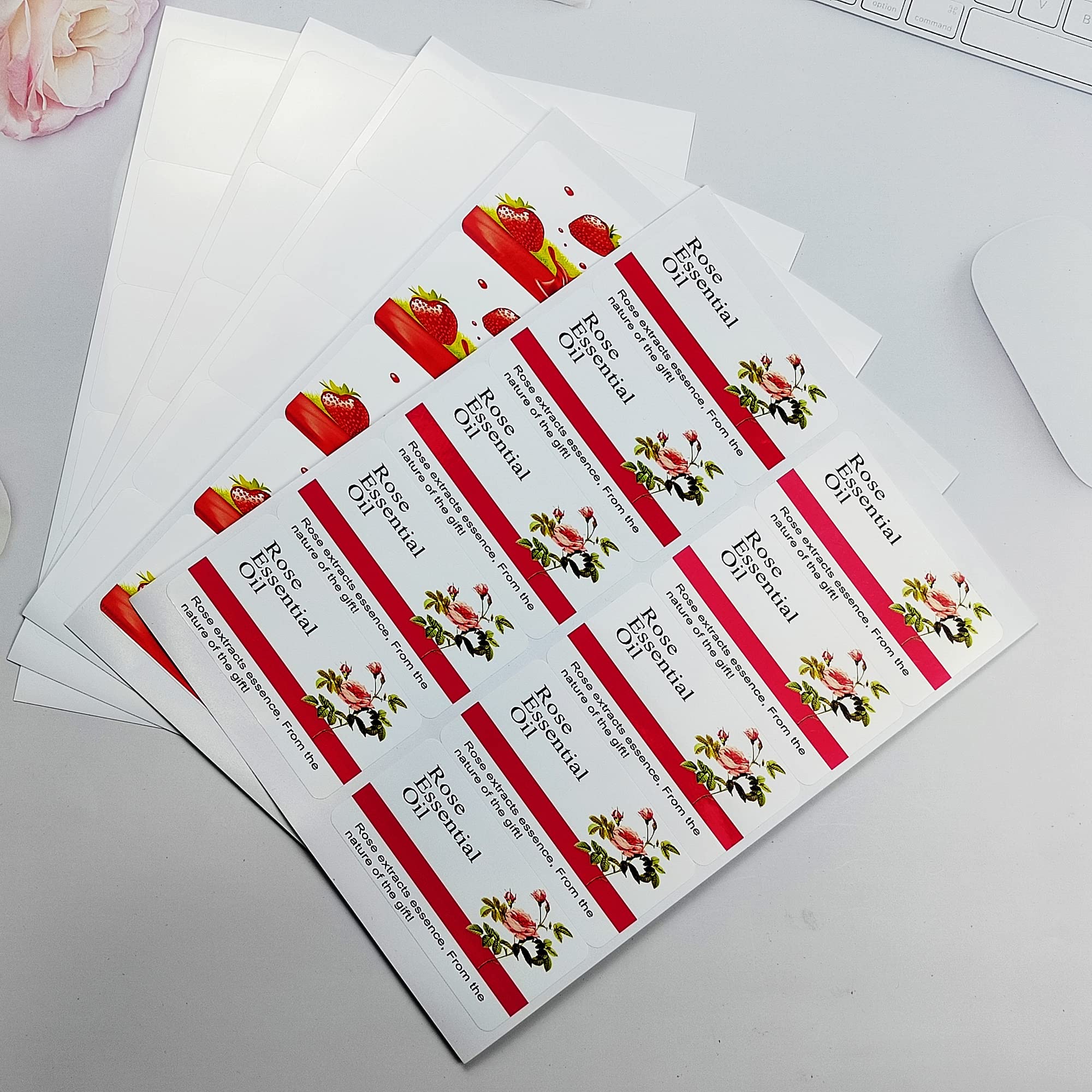 Snapklik.com : 200 Labels Glossy White Waterproof Rectangle Labels