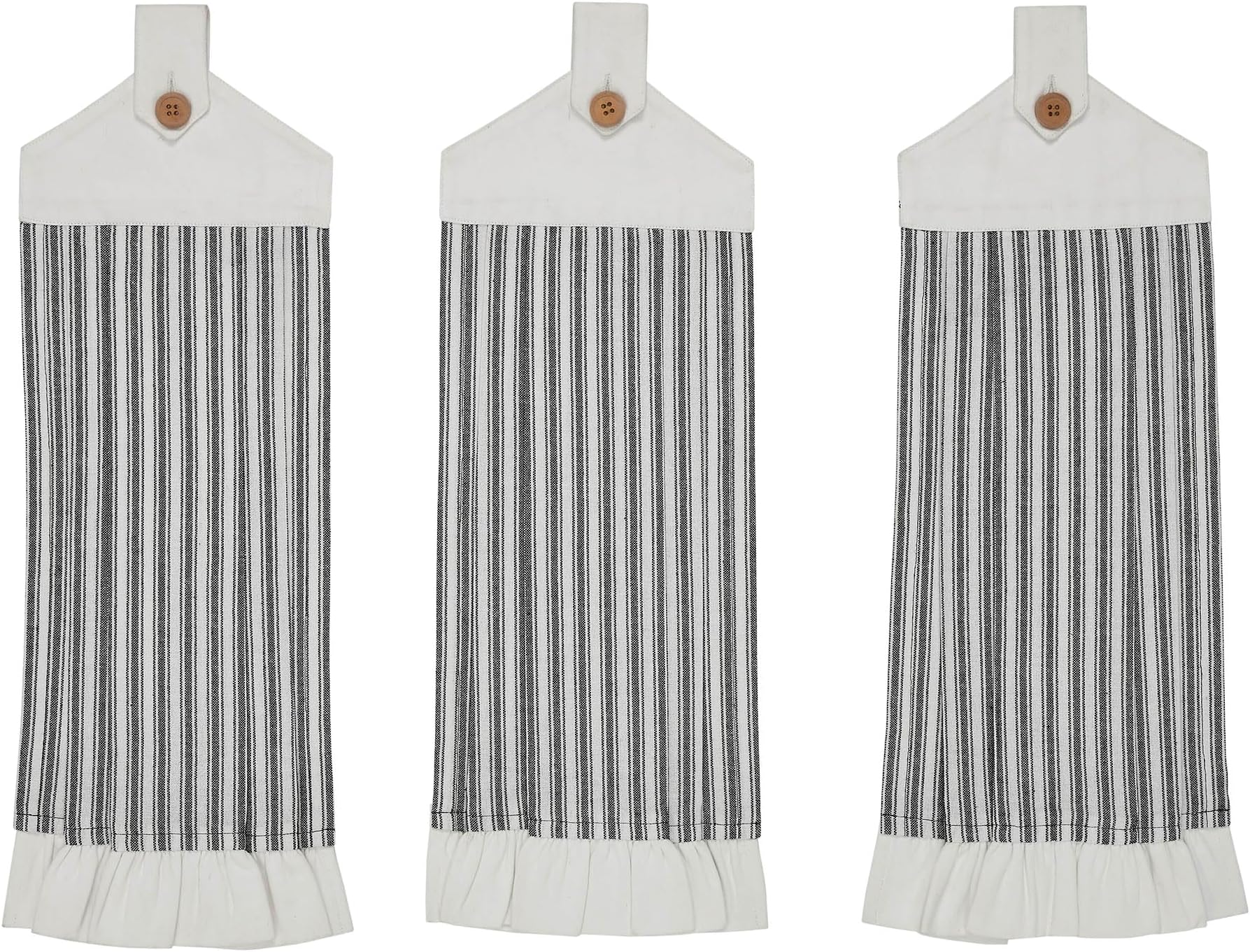 Amazon.com: VHC Brands Cotton Connell Button Loop Kitchen Towel Set of ...
