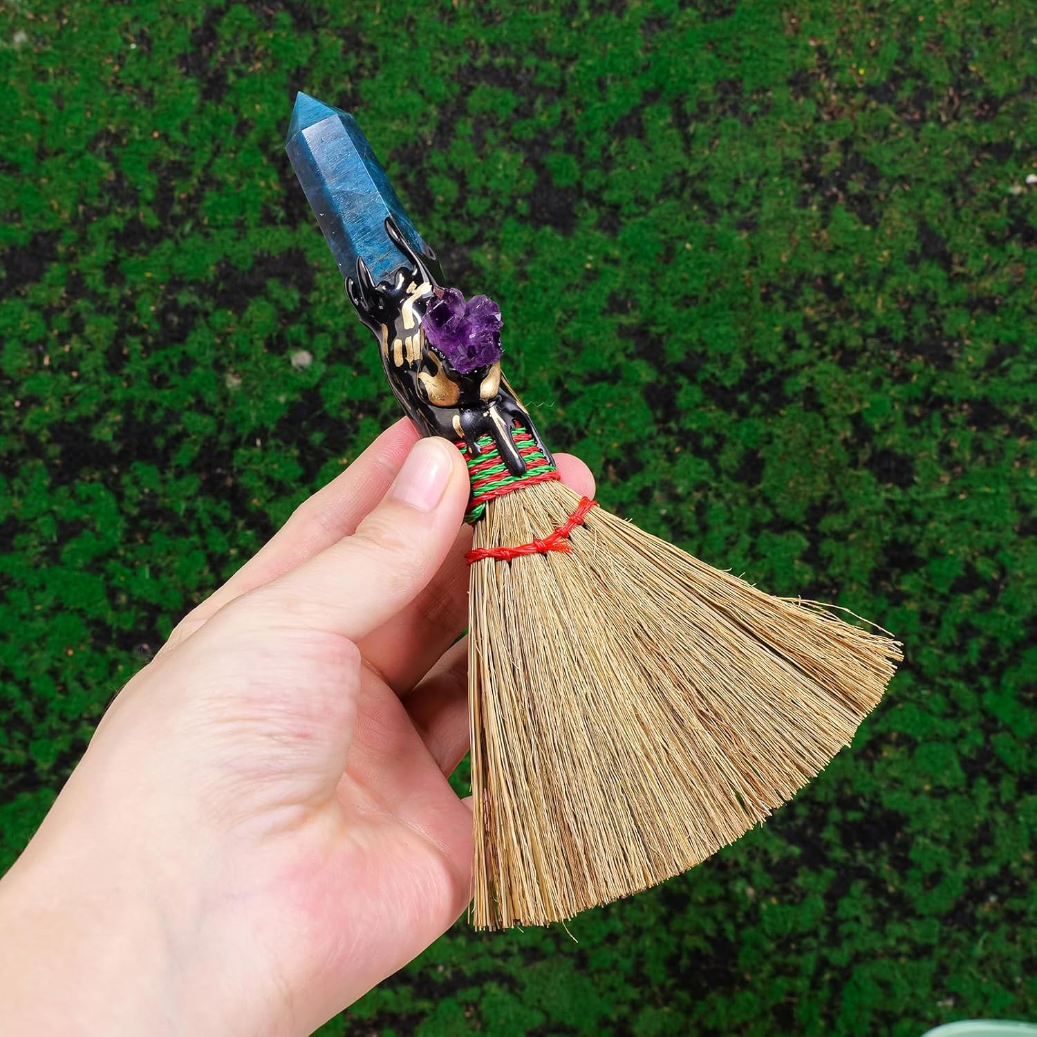 Amazon.com: RJINGSHI Natural Crystal Magic Sweeper Blue Apatite Tower ...