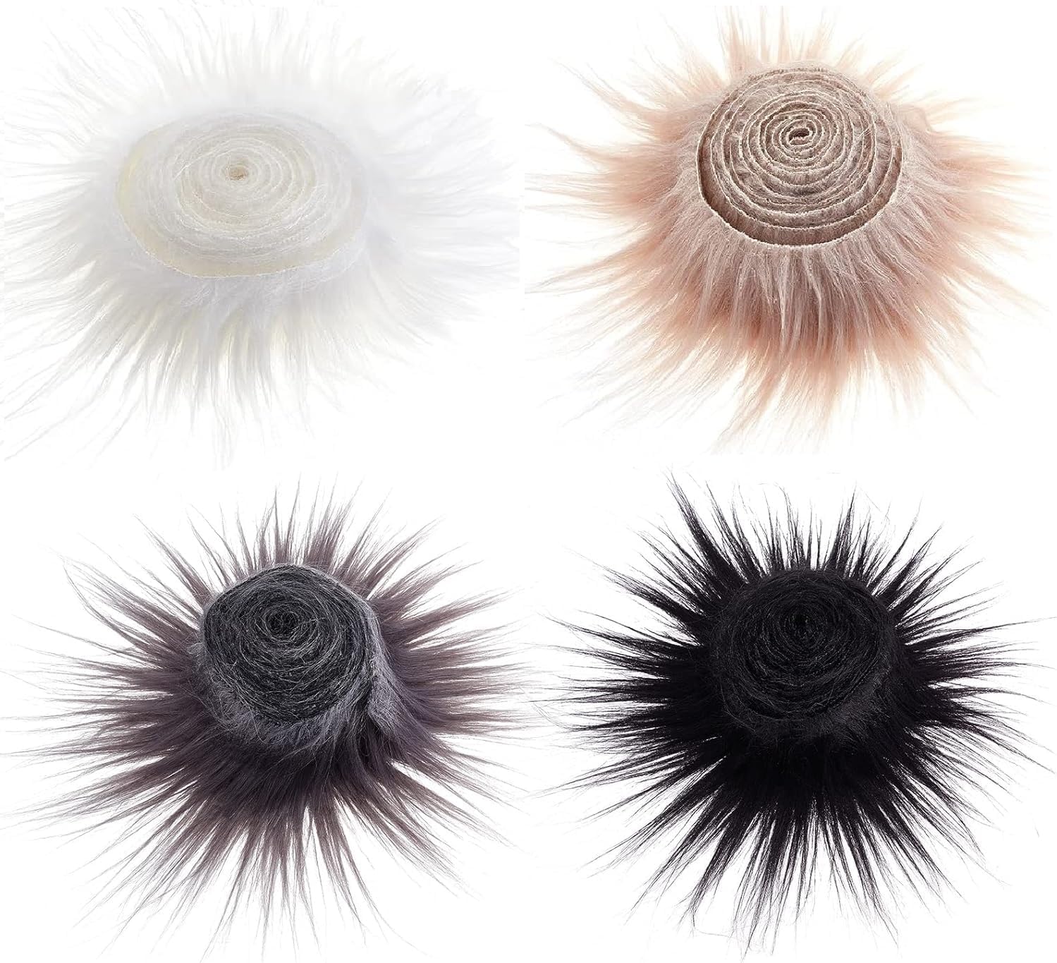 GORGECRAFT 4 Colors 150x 9~15cm Shaggy Plush Faux Fur Trim Ribbon ...