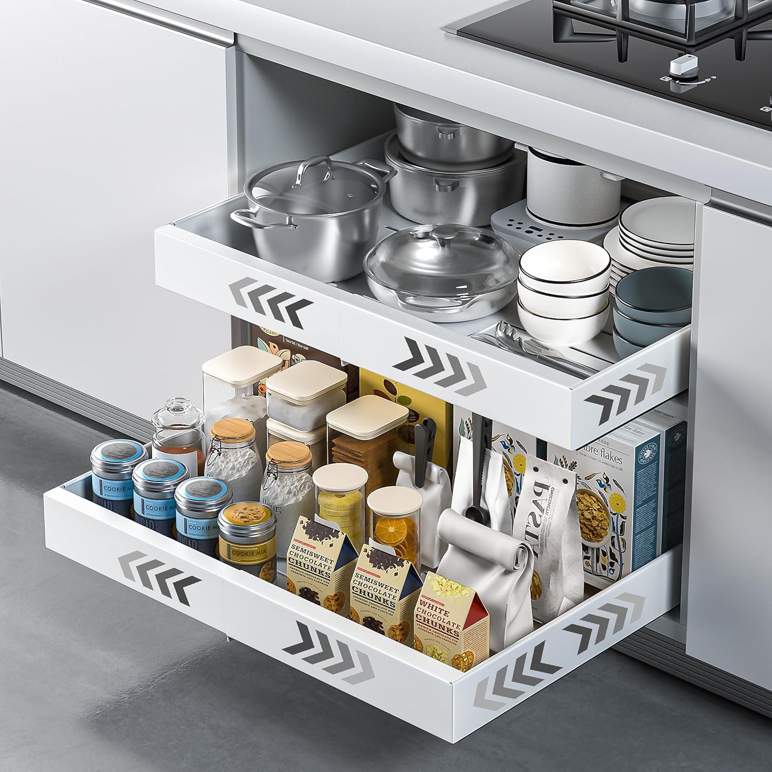 Adjustable Pull Out Drawer for Cabinets - No Screw Expandable Cabinet ...