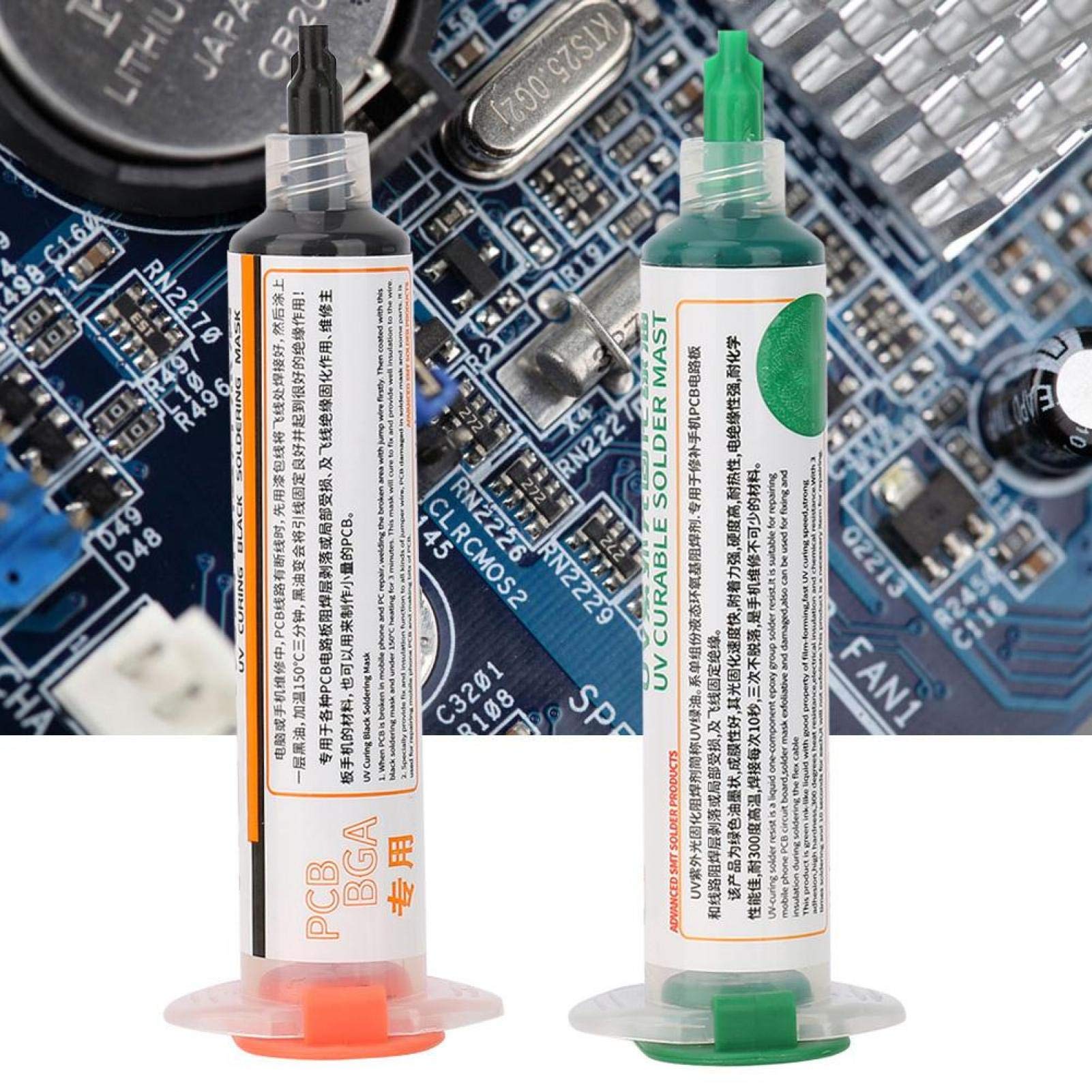 Snapklik.com : Solder Mask Ink, 2 Pcs Black + Green, UV Curing PCB ...