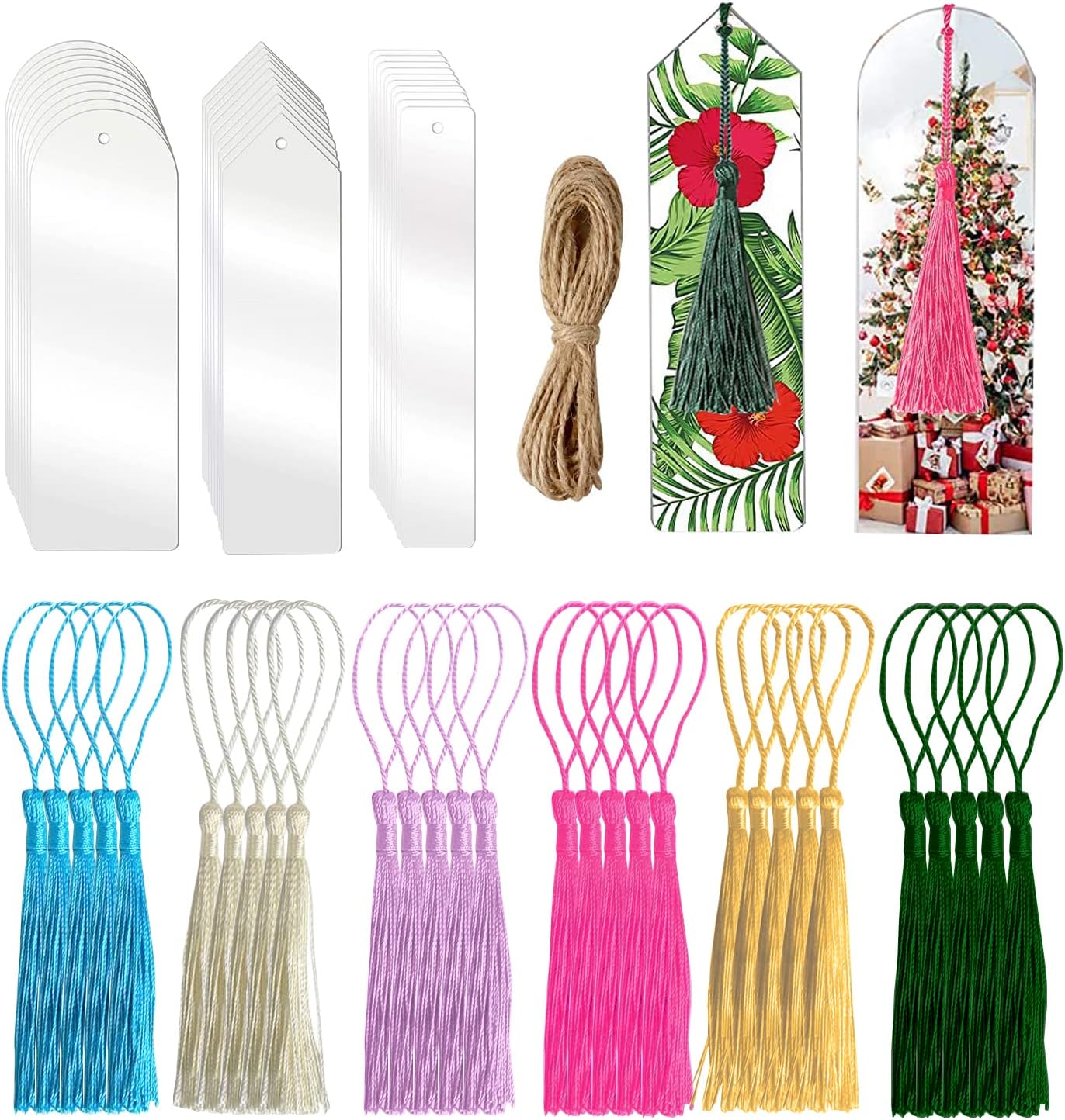 Teemico 96 Pcs Kraft Paper Blank Cardstock Bookmarks for DIY Projects ...