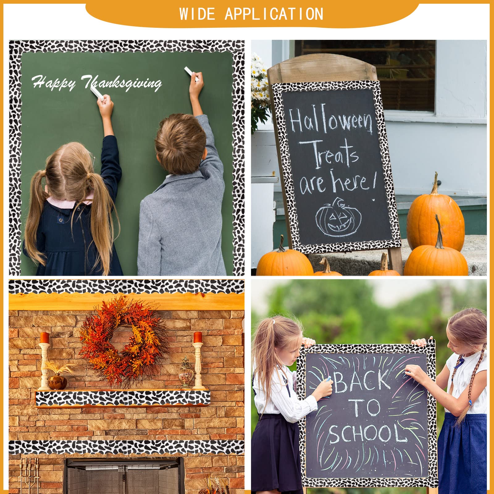 Snapklik.com : 99 Feet Cow Print Bulletin Board Border 3 Rolls ...