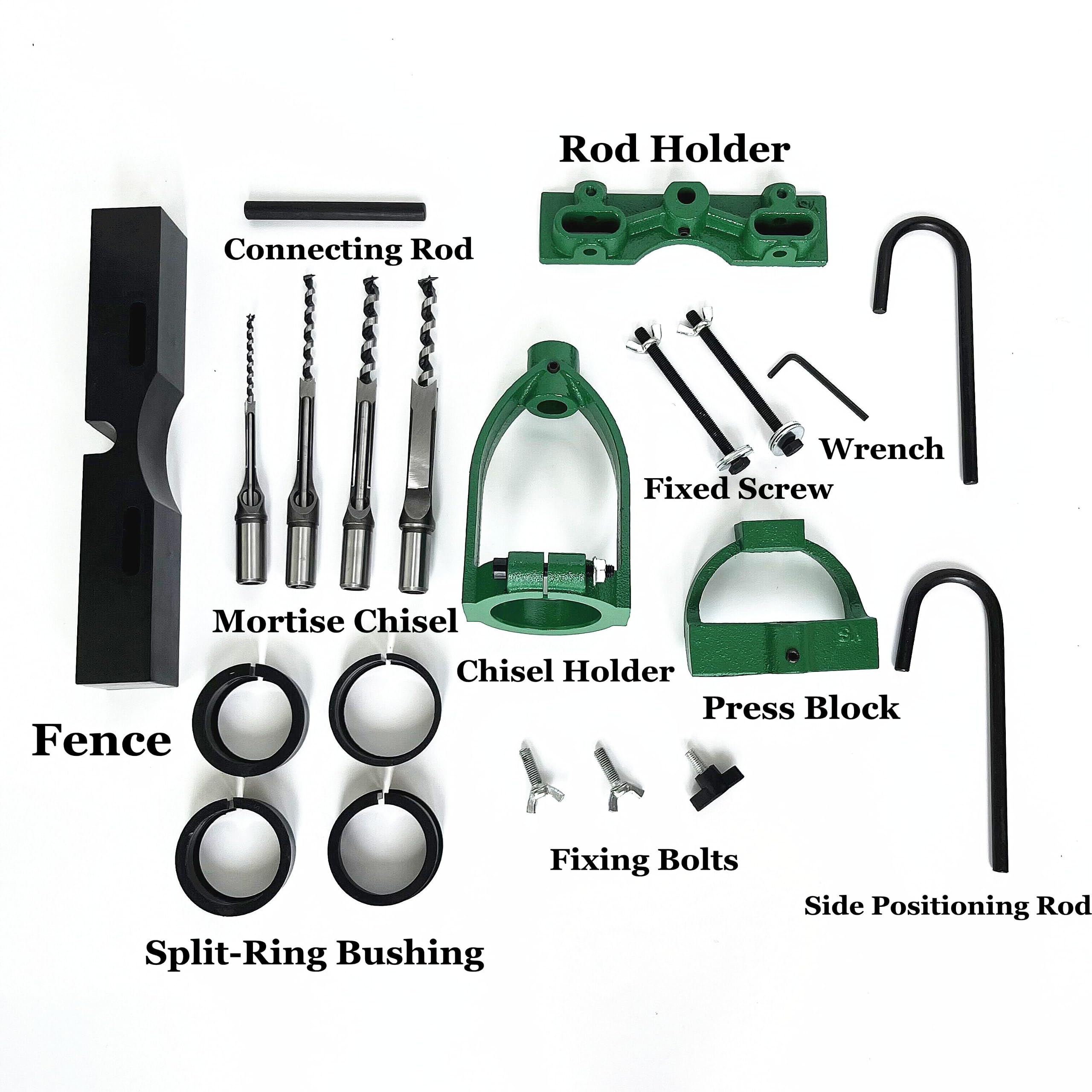 UwinVwin Drill Press Mortising Attachment Kit, 4 Model Drills Square ...