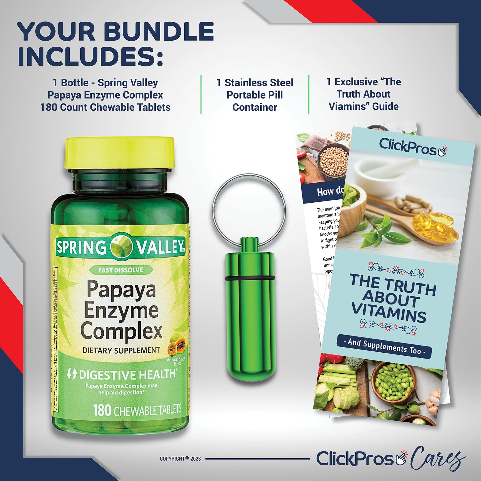Snapklik.com : Spring Valley Papaya Enzyme Complex Chewable Tablets ...