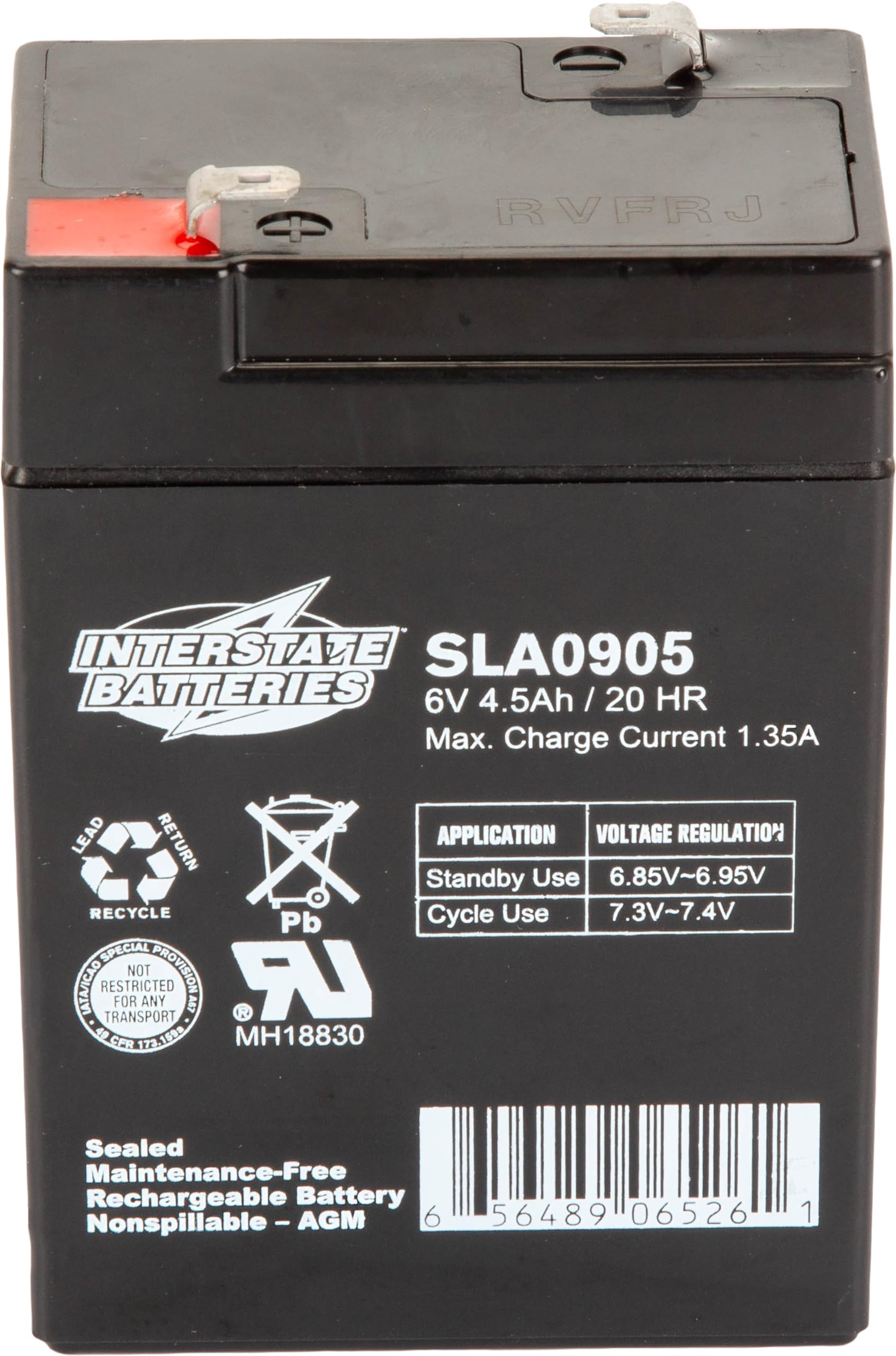Interstate Batteries 6V 4.5Ah Battery (F1 Terminal) SLA AGM VRLA ...