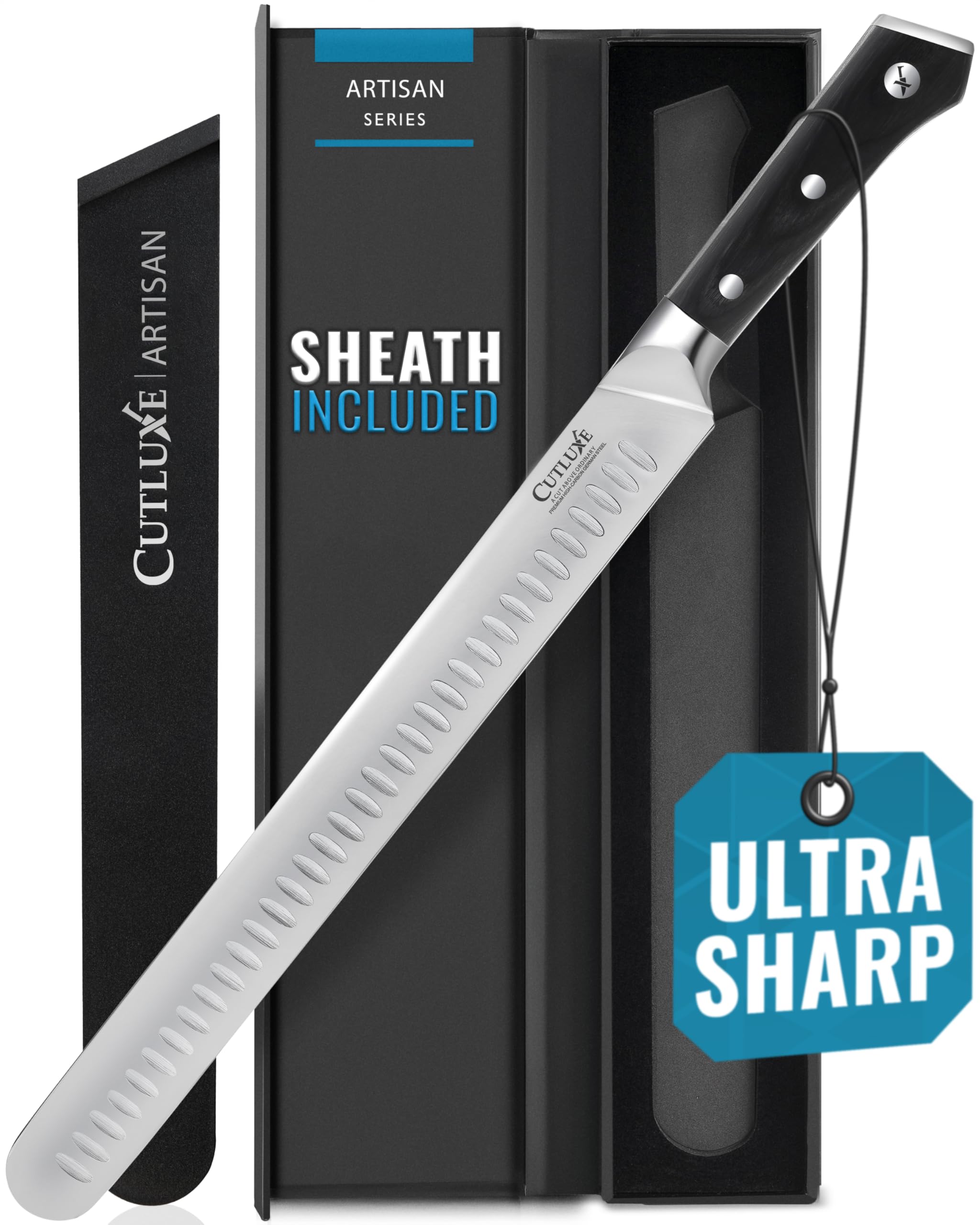 Cutluxe Slicing Carving Knife – 12" Brisket Knife, Meat Cutting and BBQ ...