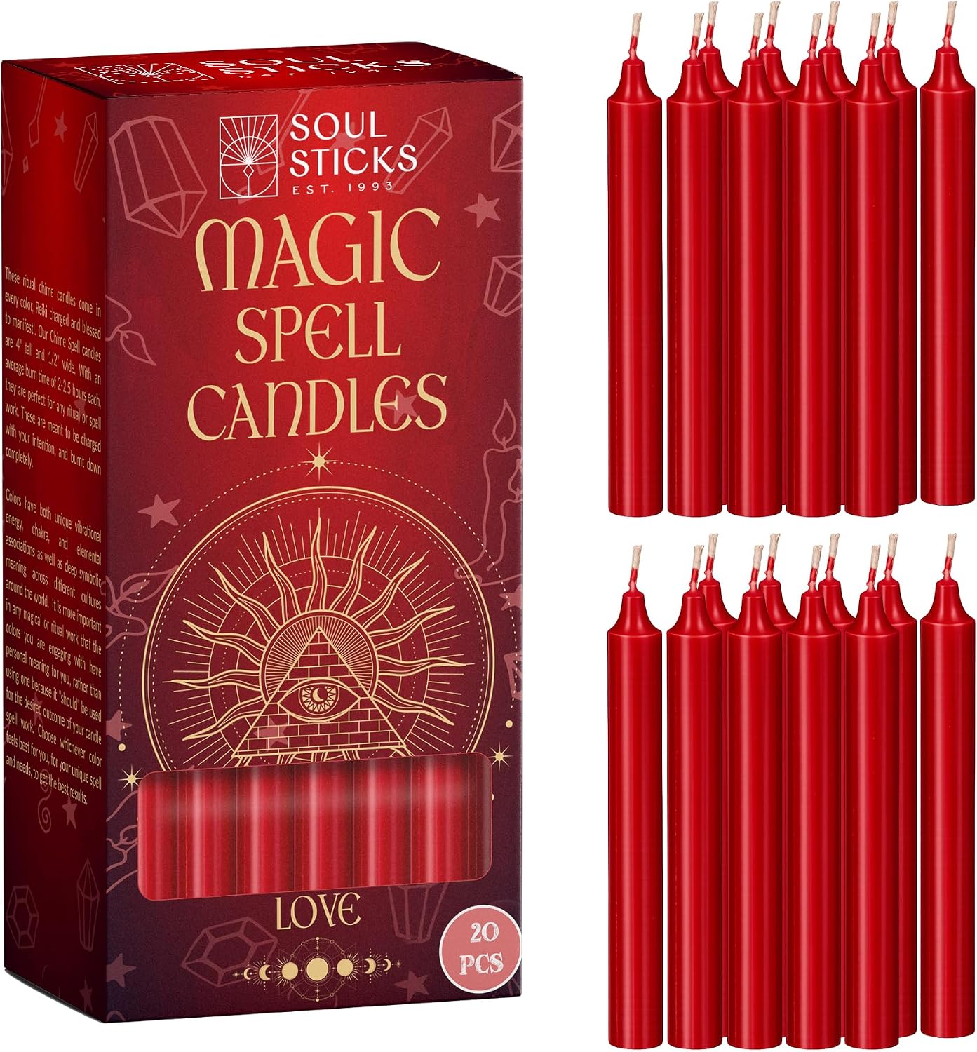 Amazon.com: SOUL STICKS Love Magic Spell Chime Candles 20 Pack - Ideal ...
