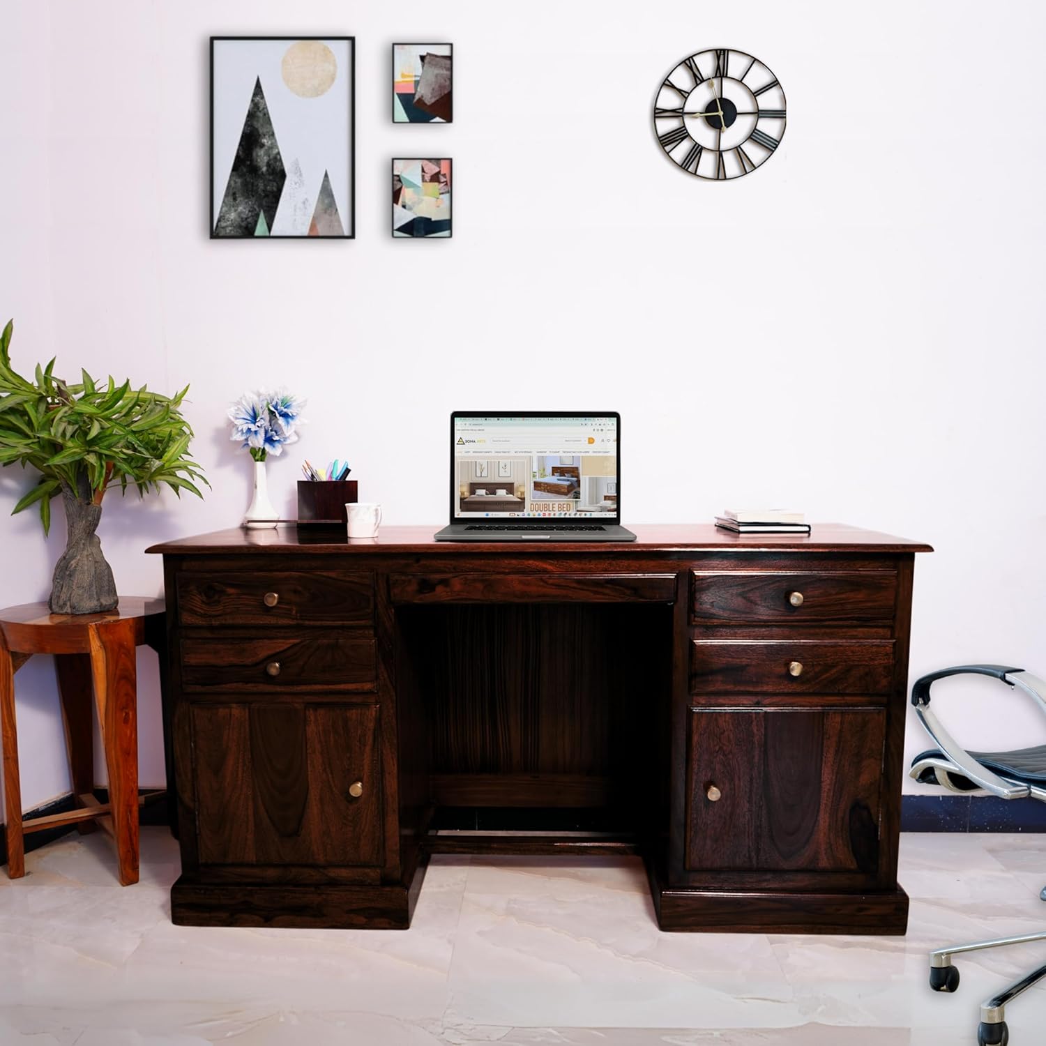 MODERN FURNITURE SHEESHAM Wooden Study Table for Students Big Size with ...