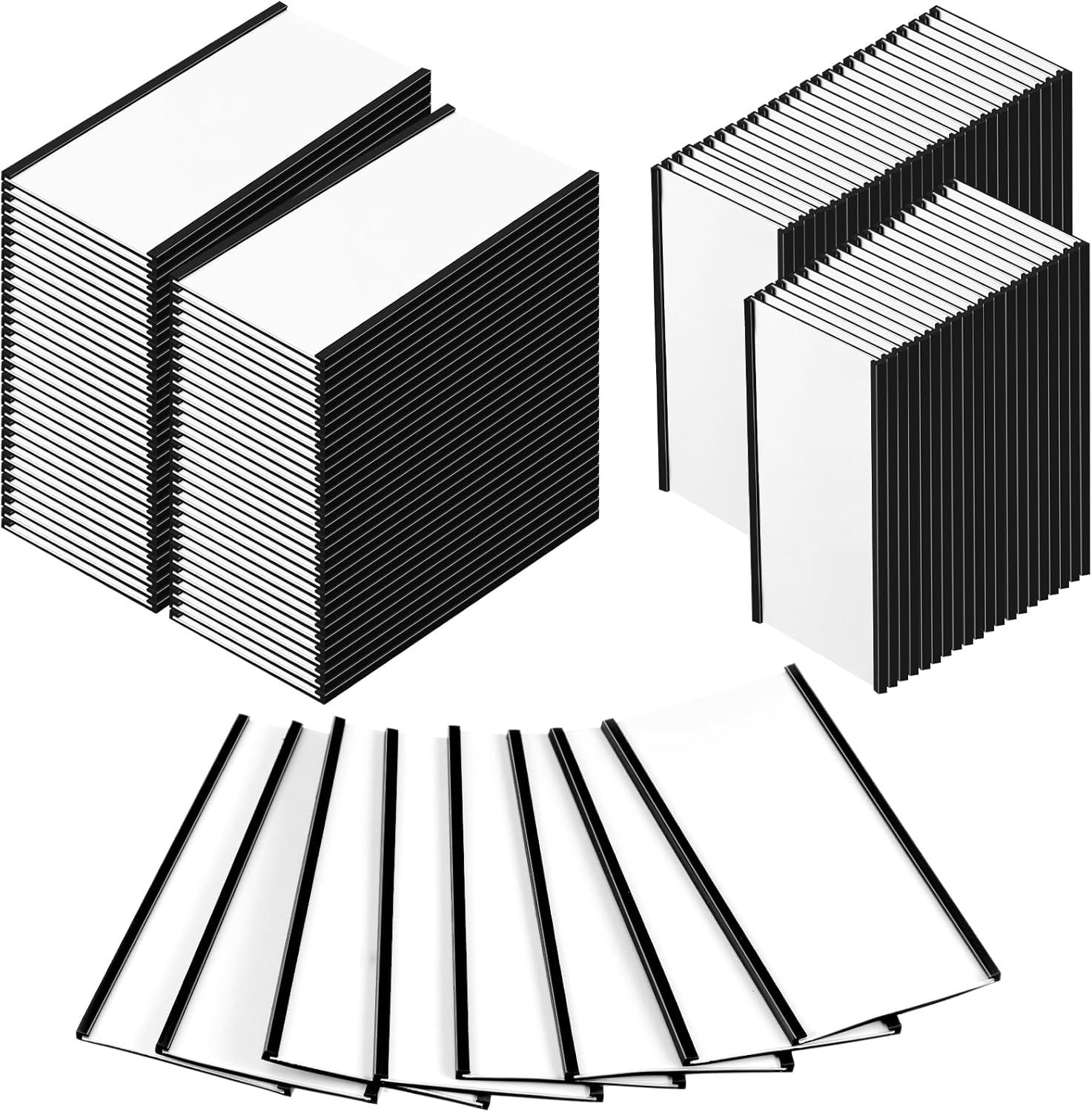 Amazon.com : Feifeiya 400 Pcs Magnetic Label Holders Bulk 4 x 2 Inch C ...