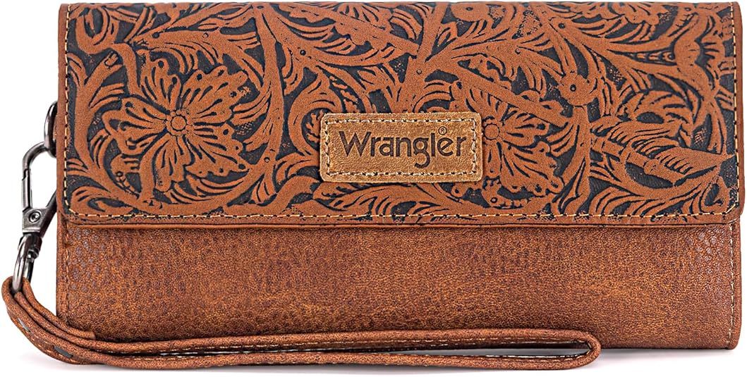 Montana West X Wrangler Tooling Women's Wallets Brown Western Wallet ...