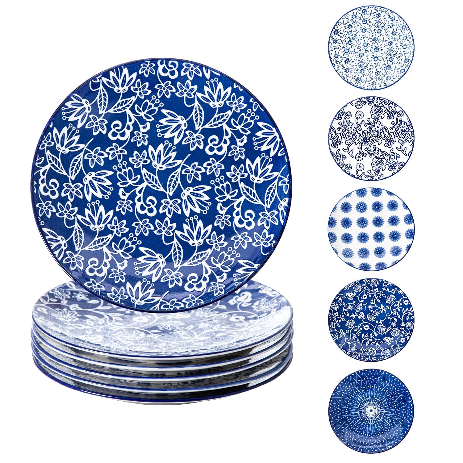 Amazon.com | Gibsimi Ceramic Salad Plates Set - 8.5 Inch Kitchen Small ...
