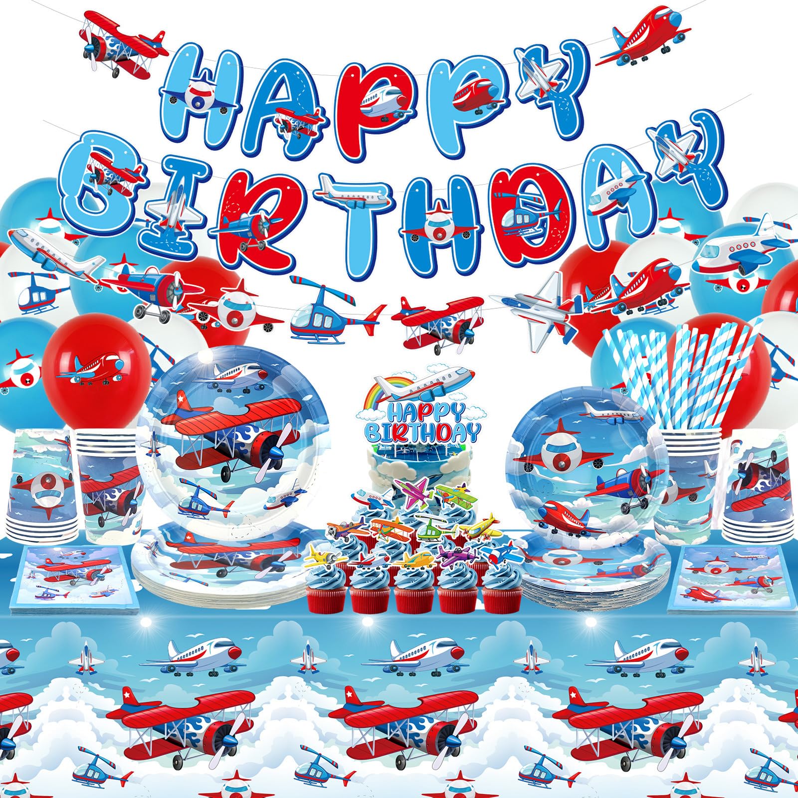 Airplane Birthday Party Decorations - Airplane Party Supplies, Plates ...