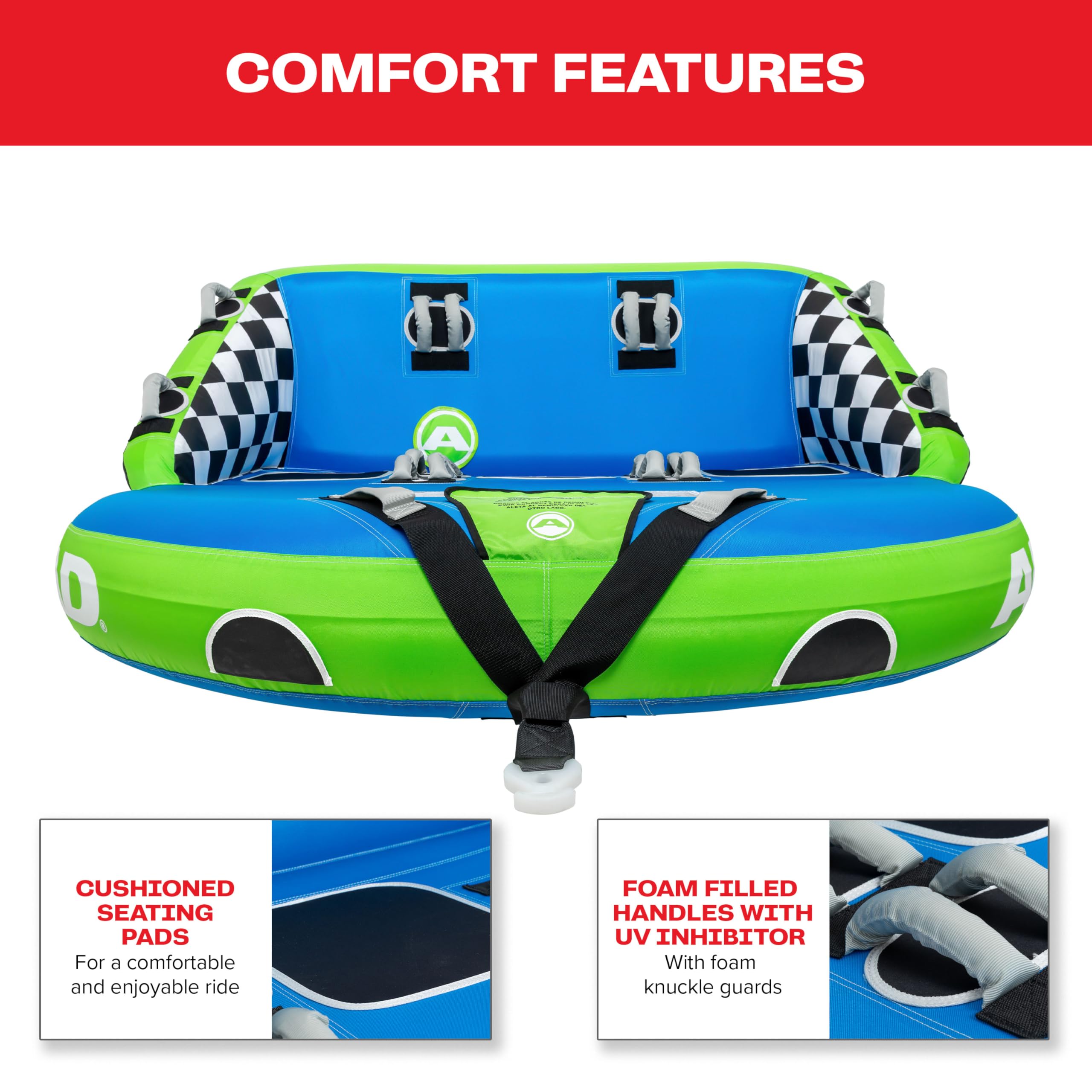 Snapklik.com : Airhead Super Mable Towable Tube For Boating, 1-3 Rider ...