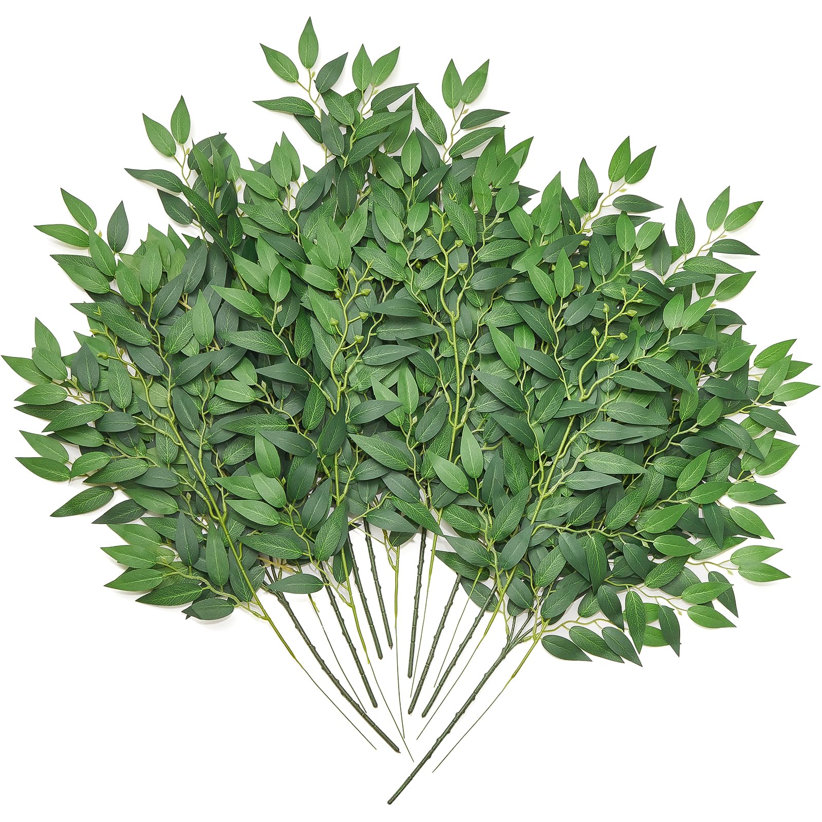 Amazon.com: Serwalin 16Pcs Artificial Italian Ruscus Greenery Stems ...