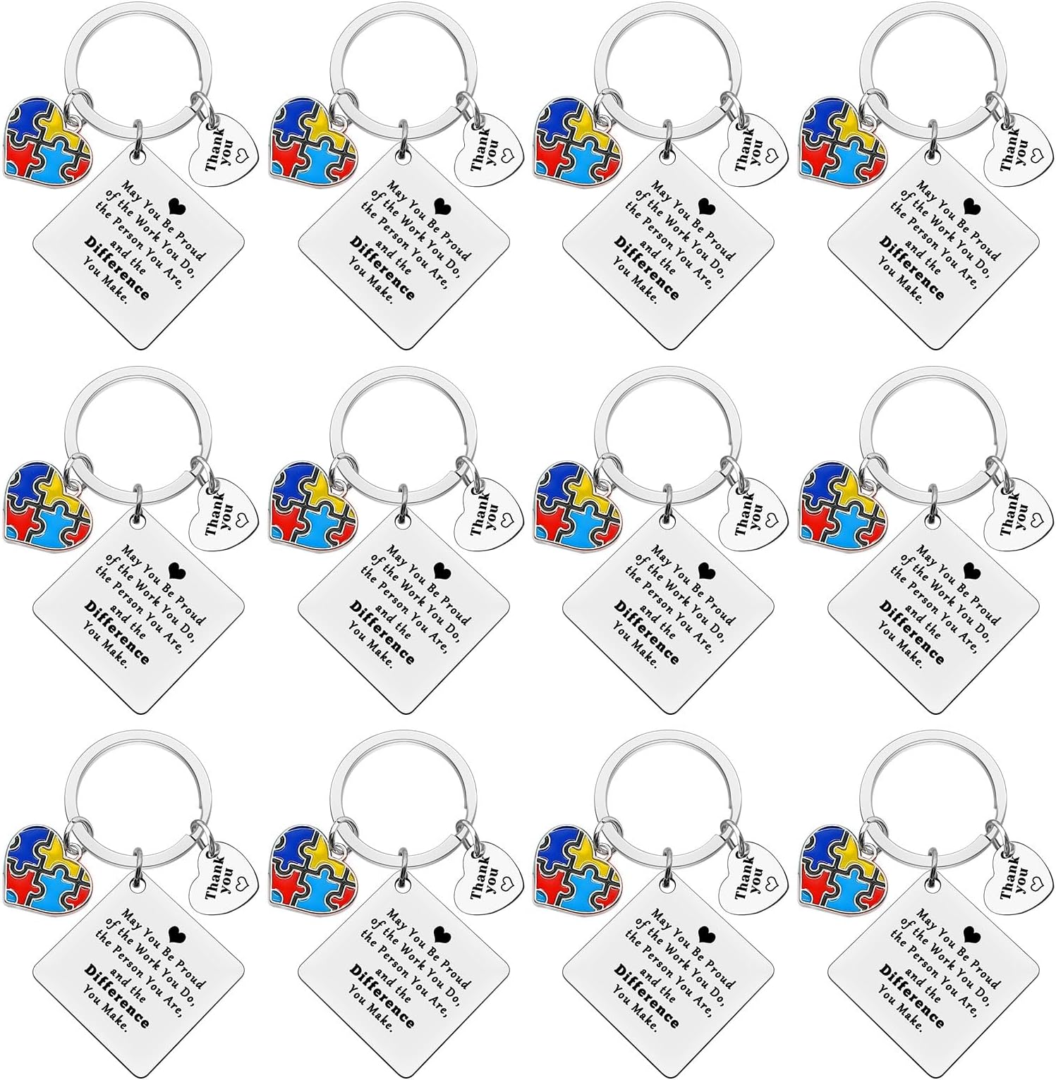 Amazon.com : Sasylvia 24 Pcs Autism Awareness Keychain ABA Therapist ...