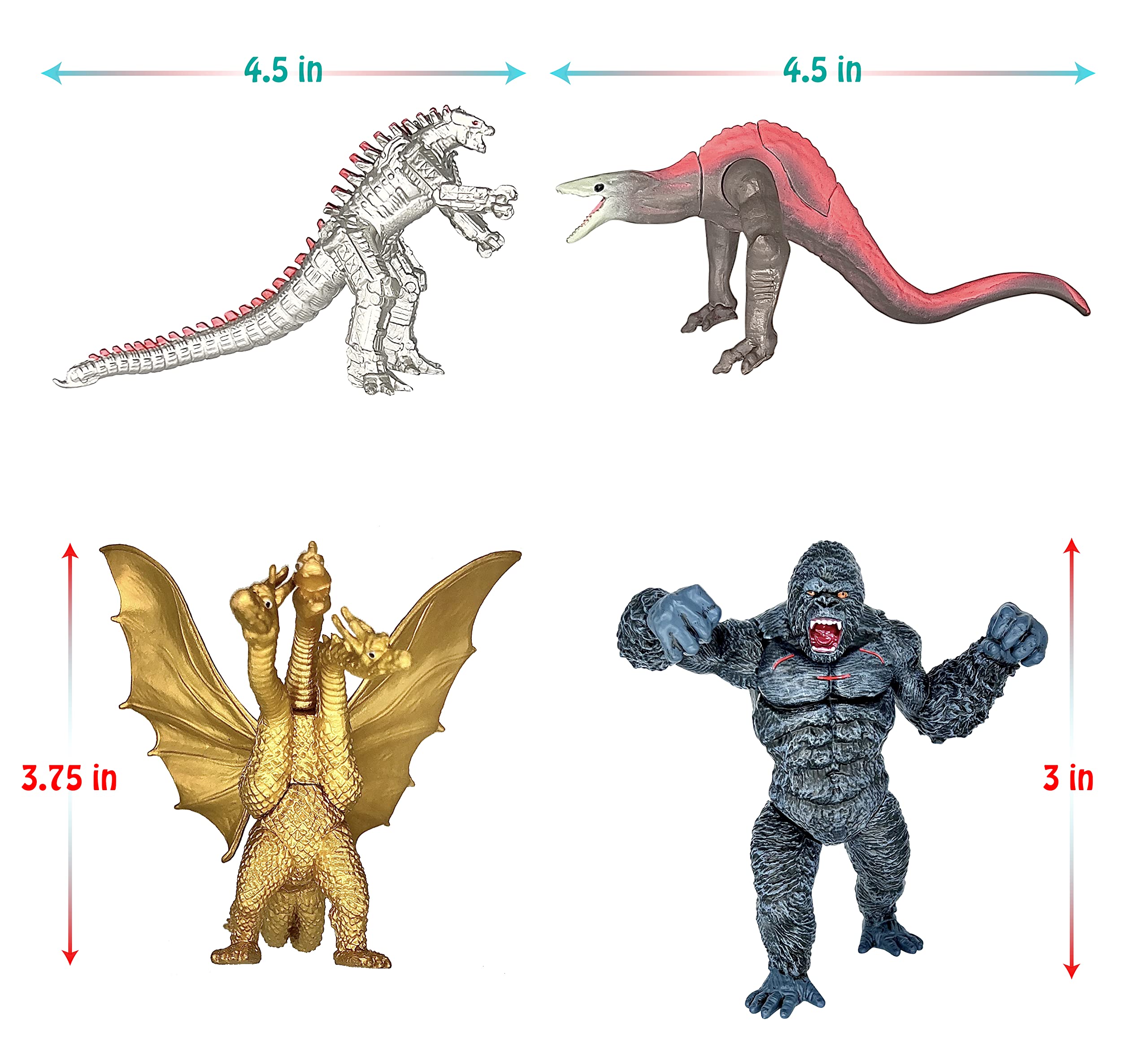 Snapklik.com : TwCare Exclusive Set Of 6 Godzilla Vs Kong Toys Movable ...