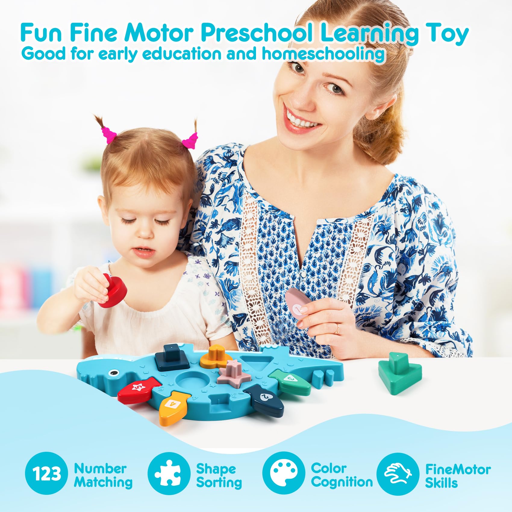 Snapklik.com : ROOCHKD Sorting Board Montessori Color & Shape Sorter ...