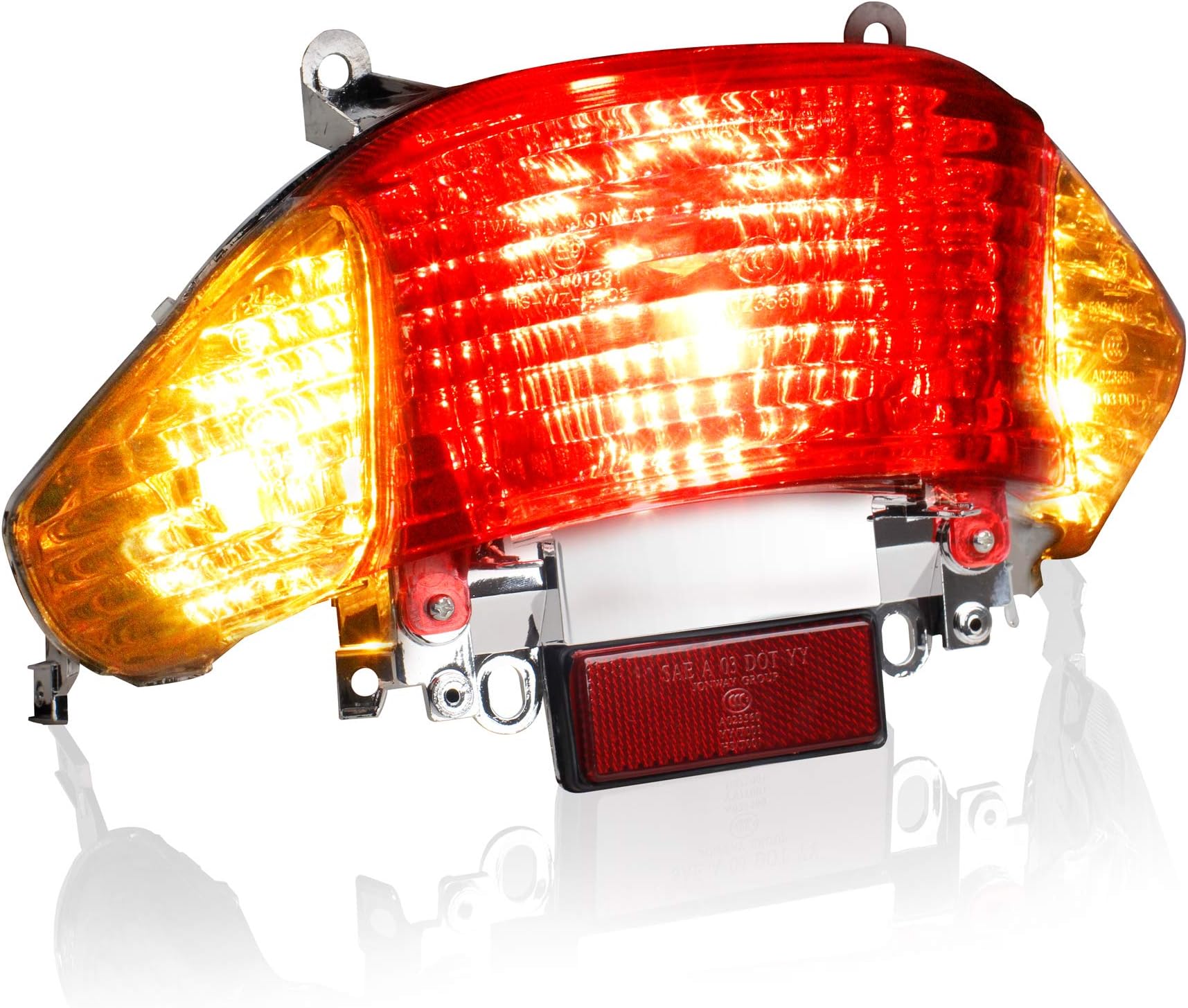 Amazon.com: NTHREEAUTO Scooter Moped Tail Light Rear Brake Turn Signal ...