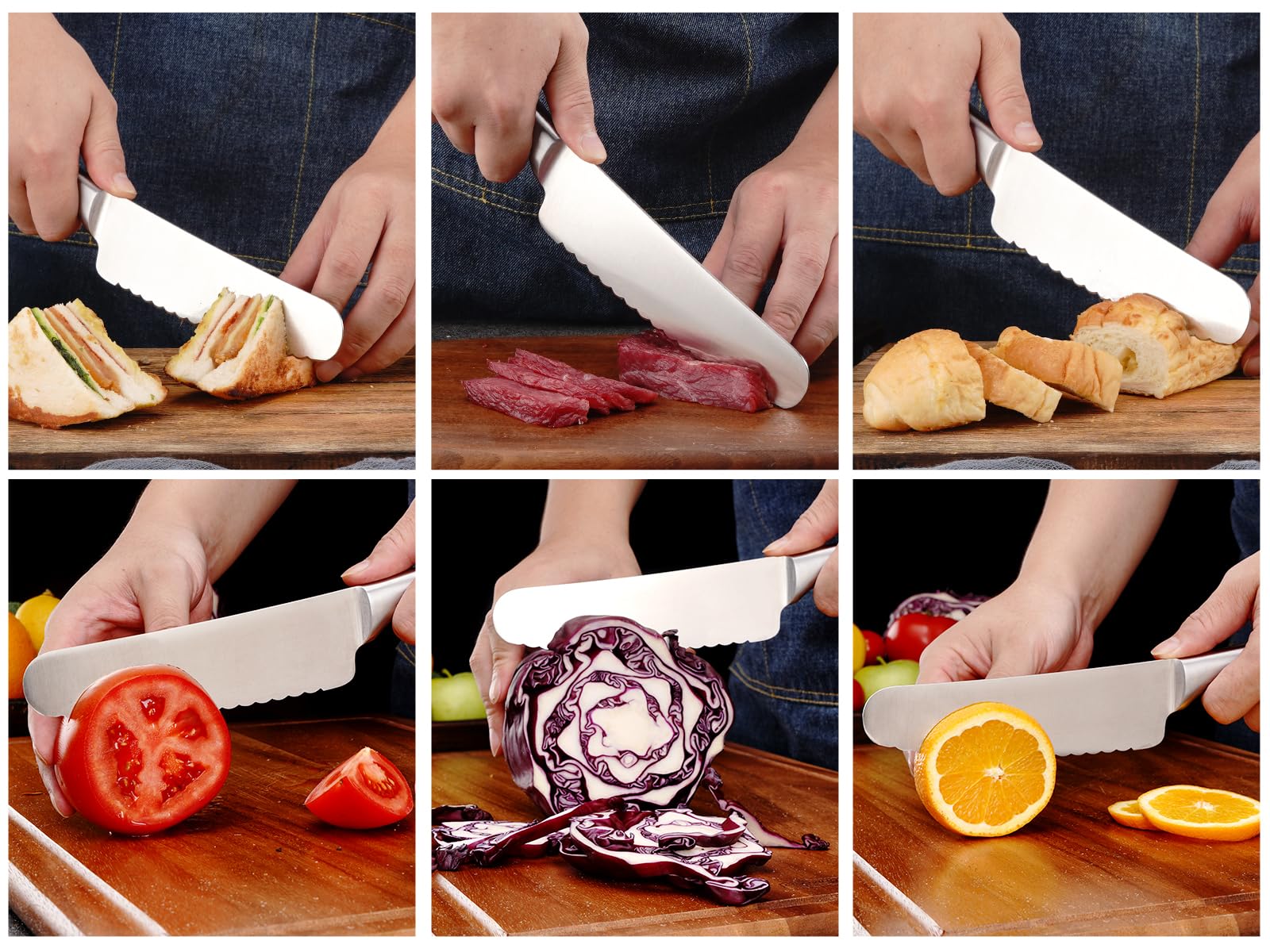 Snapklik.com : WELLSTAR Sandwich Knife, 6 Inch Serrated Utility Knife