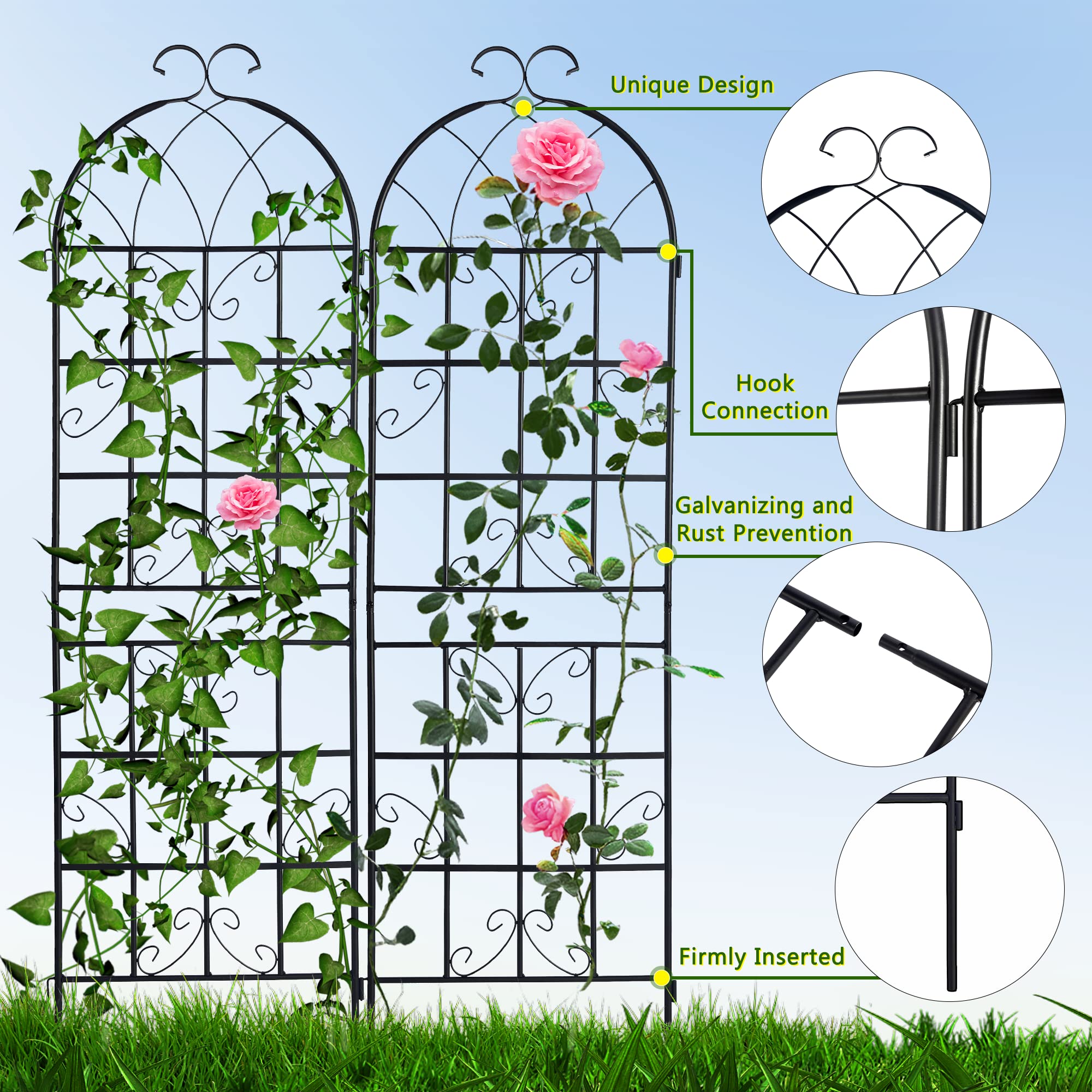 Snapklik.com : Metal Trellis Garden Trellis 2 Pack Metal Garden Trellis ...