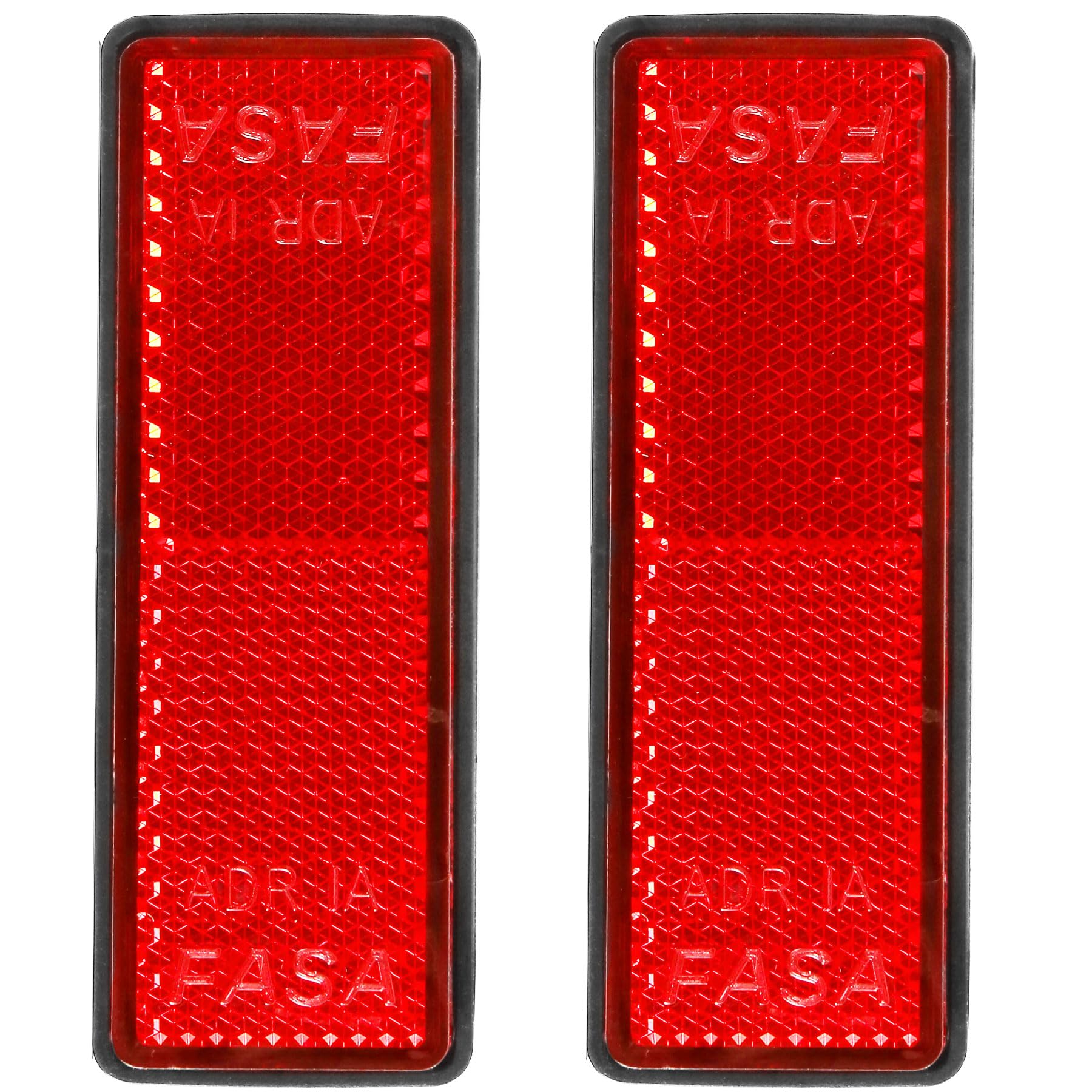 AGRISHOP 2x Rectangular Red Reflectors Stick On Reflectors for Gate ...
