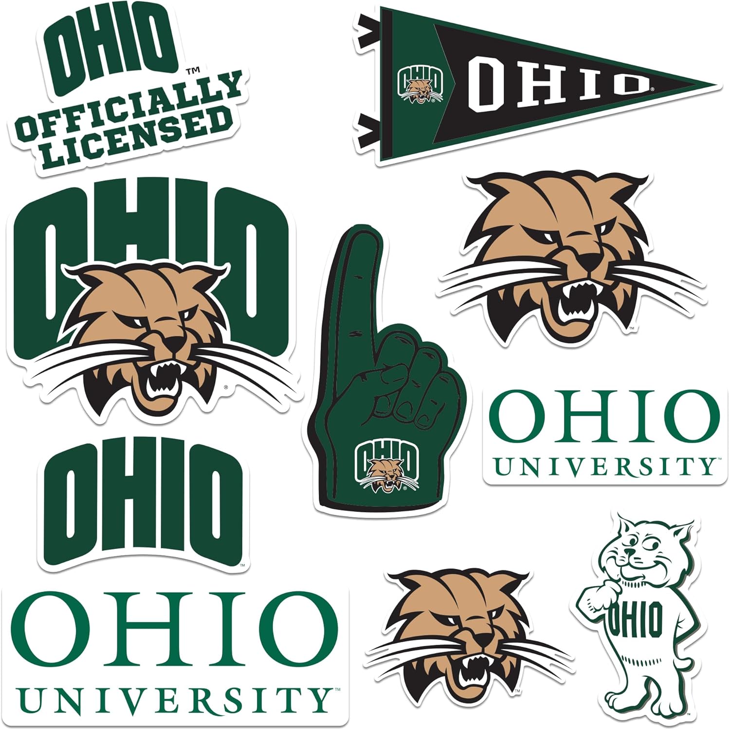 Amazon.com: Ohio University 9ct Vinyl Large Deluxe Stickers Variety ...