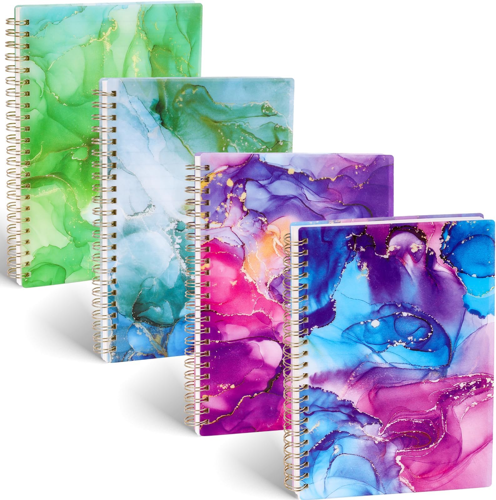 Amazon.com: HIBOX 4PCS Spiral Notebooks A5, Hardcover Spiral Notebooks ...