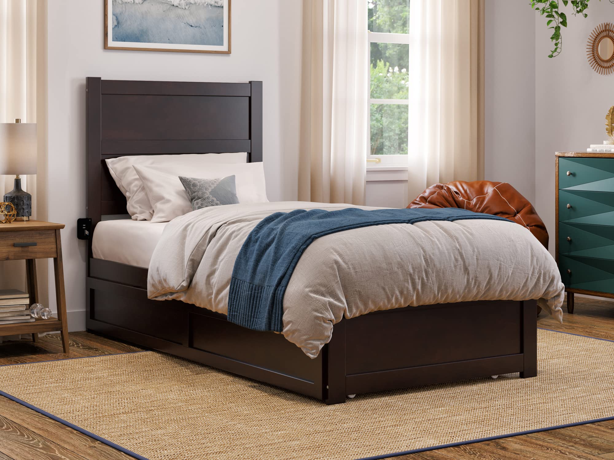 Amazon.com: AFI NoHo Twin XL Size Platform Bed with Footboard & Twin XL ...