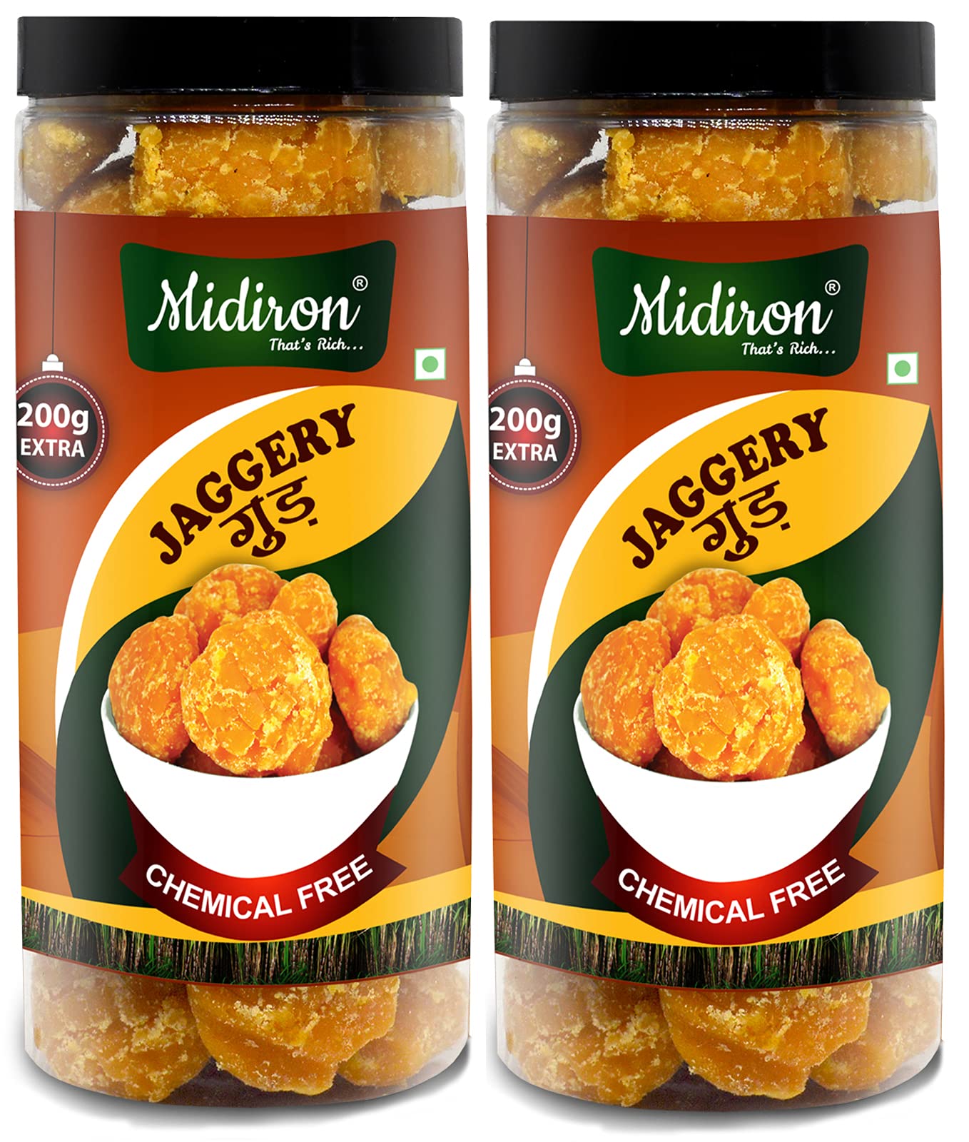 Buy Midiron Round Shape Jaggery Lumps | Desi Gud | Sugarcane Juice ...