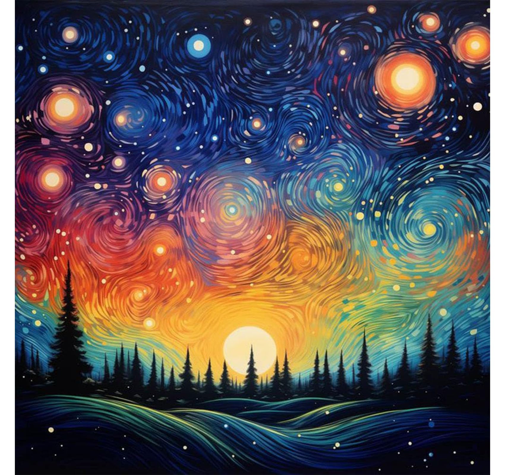 Amazon.com: xackcme Starry Sky Paint by Numbers for Adults-Starry Night ...