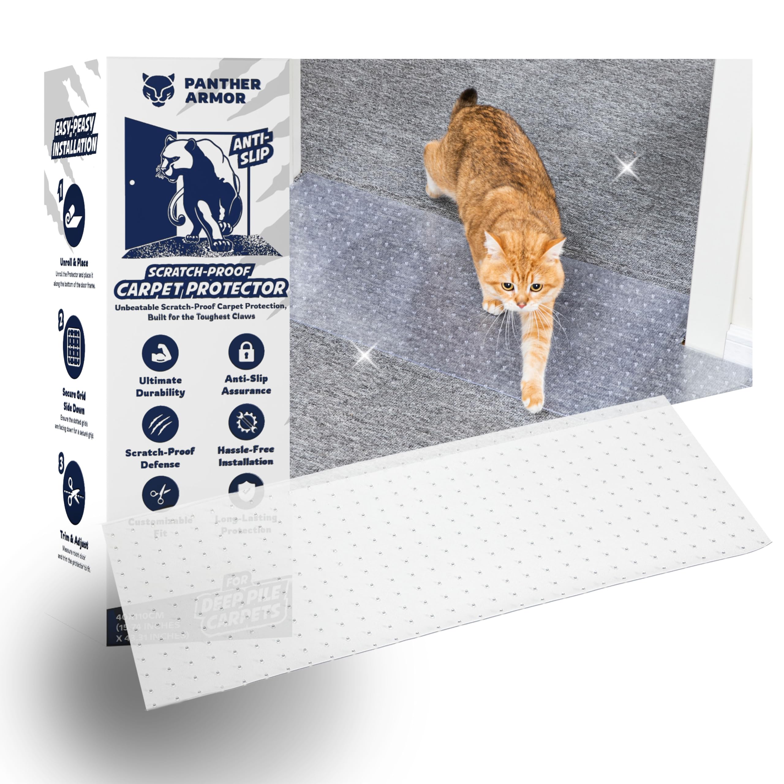 Amazon.com: PANTHER ARMOR Cat Carpet Protector for Deep Pile Carpet ...
