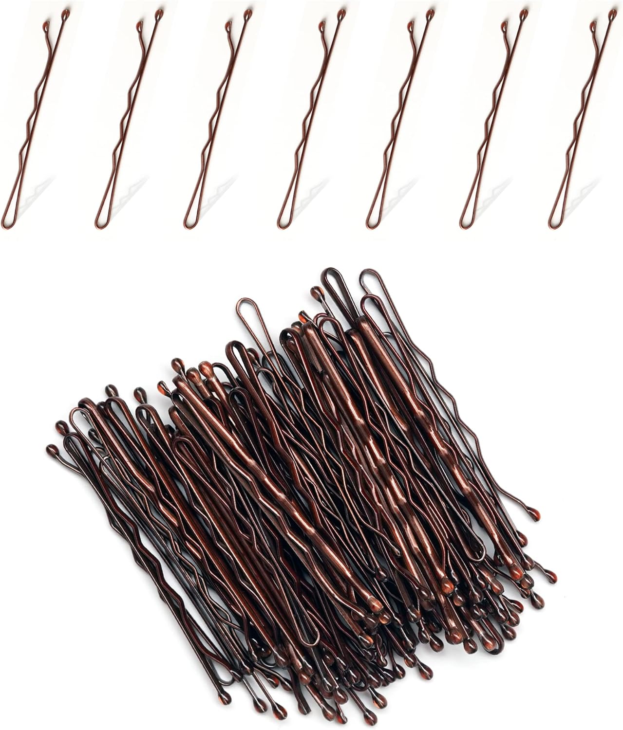 Biribila Bobby Pins 150 Pcs, Brown – 5cm Long Hair Grips with ...