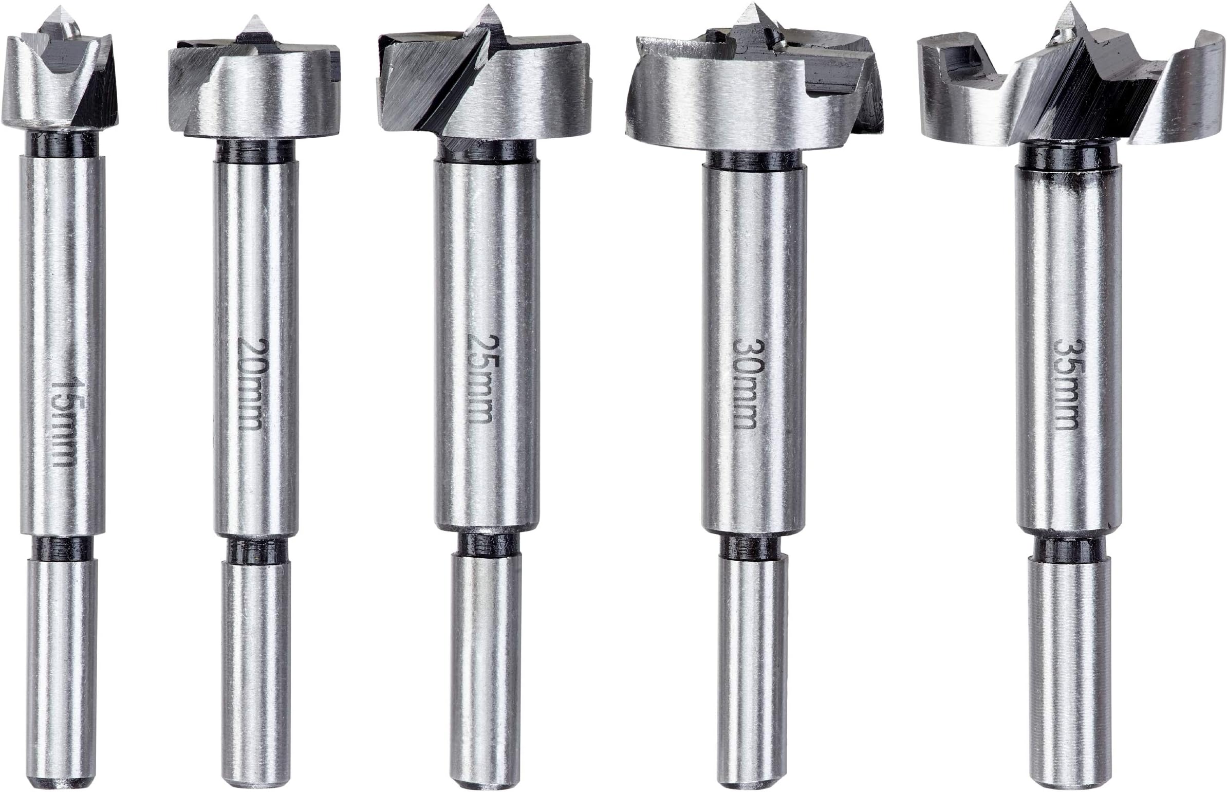 S&R Coffret Mèches à Bois Forstner. Jeu de 5 forets Forstner 15, 20, 25 ...